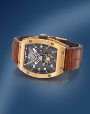 RICHARD MILLE. A UNIQUE AND HIGHLY IMPORTANT 18K PINK GOLD WRISTWATCH ...