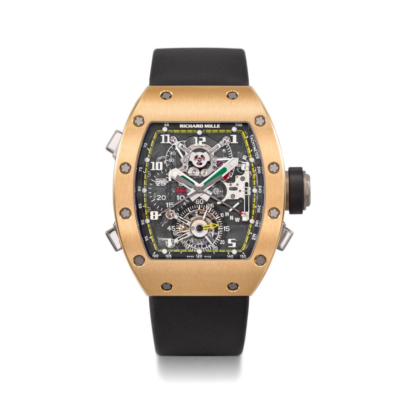 RICHARD MILLE. A UNIQUE 18K PINK GOLD TOURBILLON SPLIT SECONDS ...