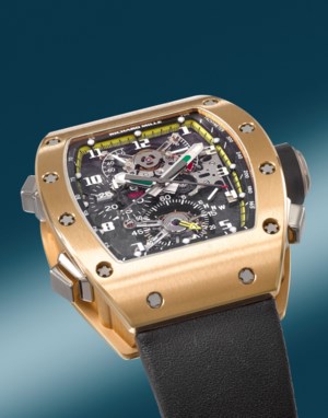 RICHARD MILLE. A UNIQUE 18K PINK GOLD TOURBILLON SPLIT SECONDS ...