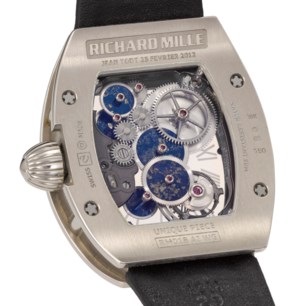 RICHARD MILLE. A UNIQUE 18K WHITE GOLD SKELETONIZED TOURBILLON ...
