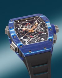 RICHARD MILLE. AN EXCEPTIONAL AND UNIQUE PROTOTYPE BLUE TPT QUARTZ AND ...