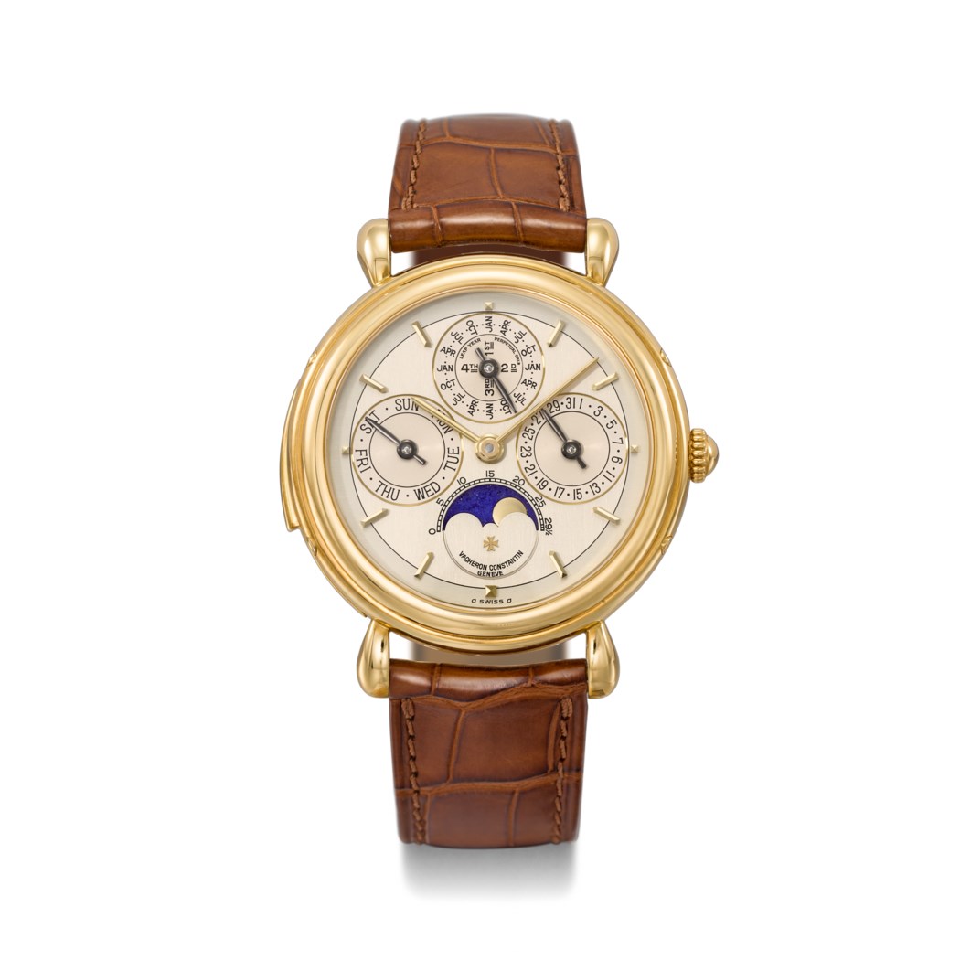 VACHERON CONSTANTIN. A VERY RARE AND HIGHLY ATTRACTIVE 18K GOLD MINUTE ...