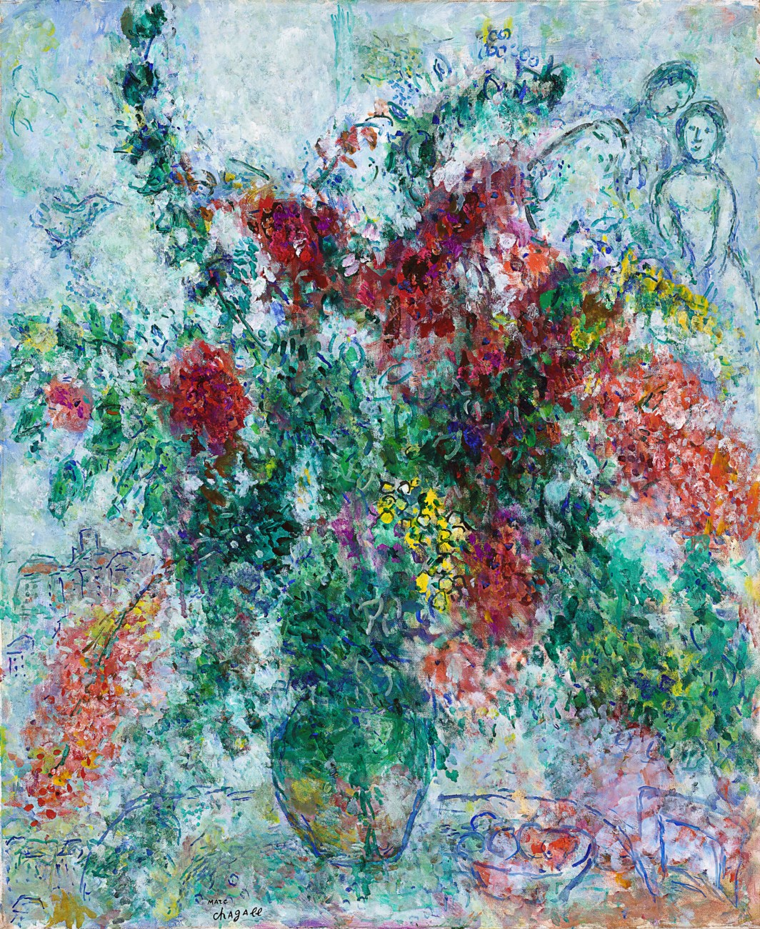 MARC CHAGALL (1887 - 1985), Grand bouquet sur une table | Christie's