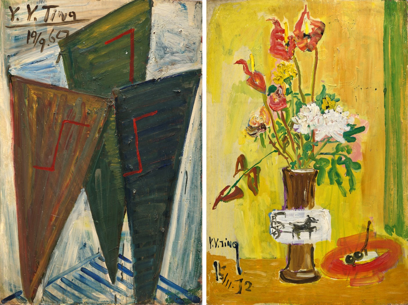 TING YIN YUNG (DING YANYONG, 1902 - 1978), Abstract Triangle; & Still ...