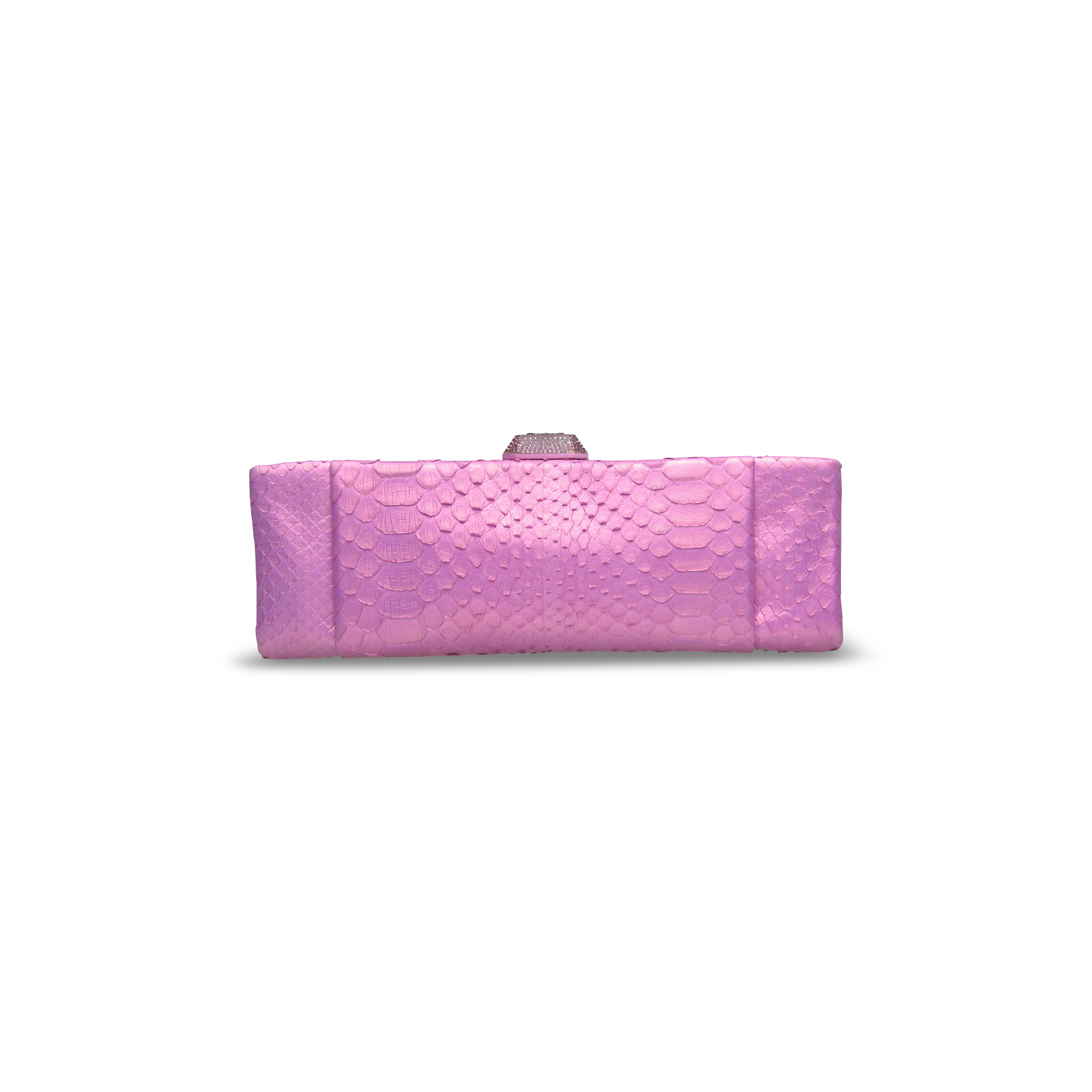 A MATTE PINK PYTHON CLUTCH WITH PINK CRYSTAL CLASP, CHANEL, 2013 ...