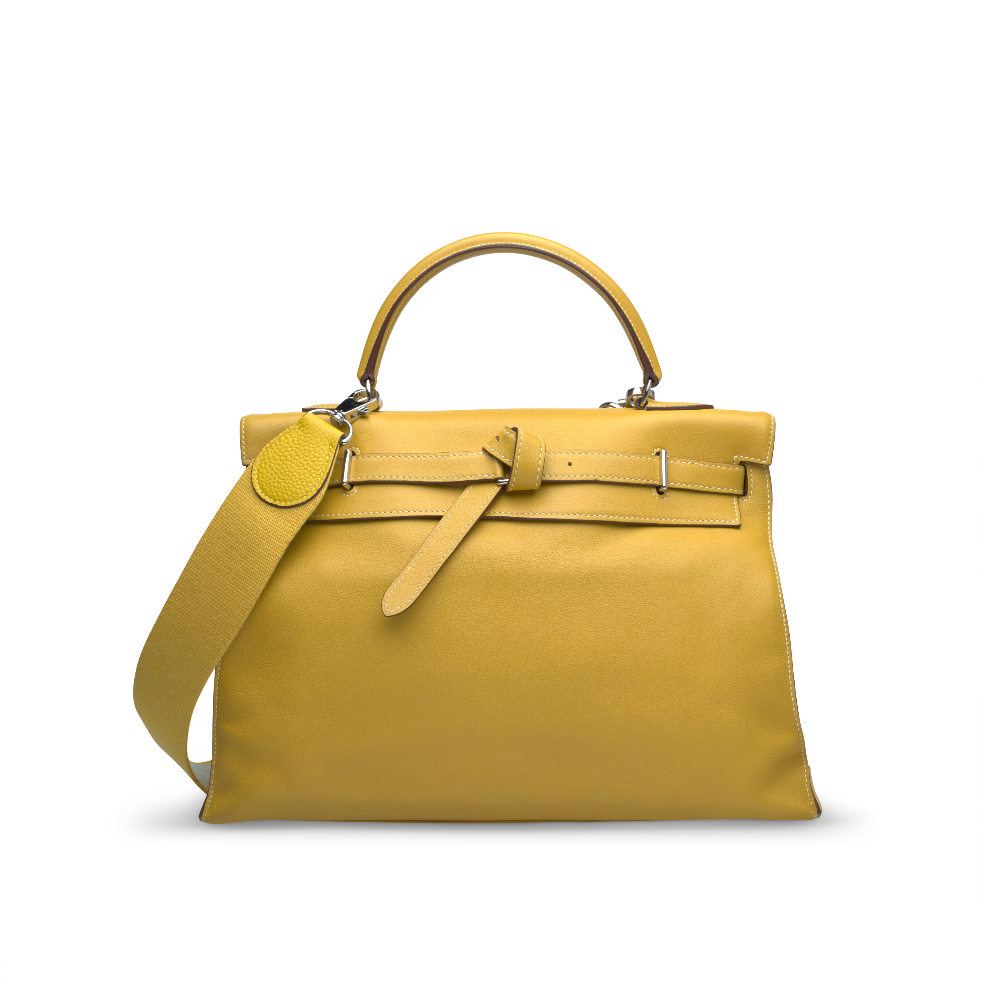A CURRY SWIFT LEATHER KELLY FLAT 35 WITH PALLADIUM HARDWARE, HERMÈS ...