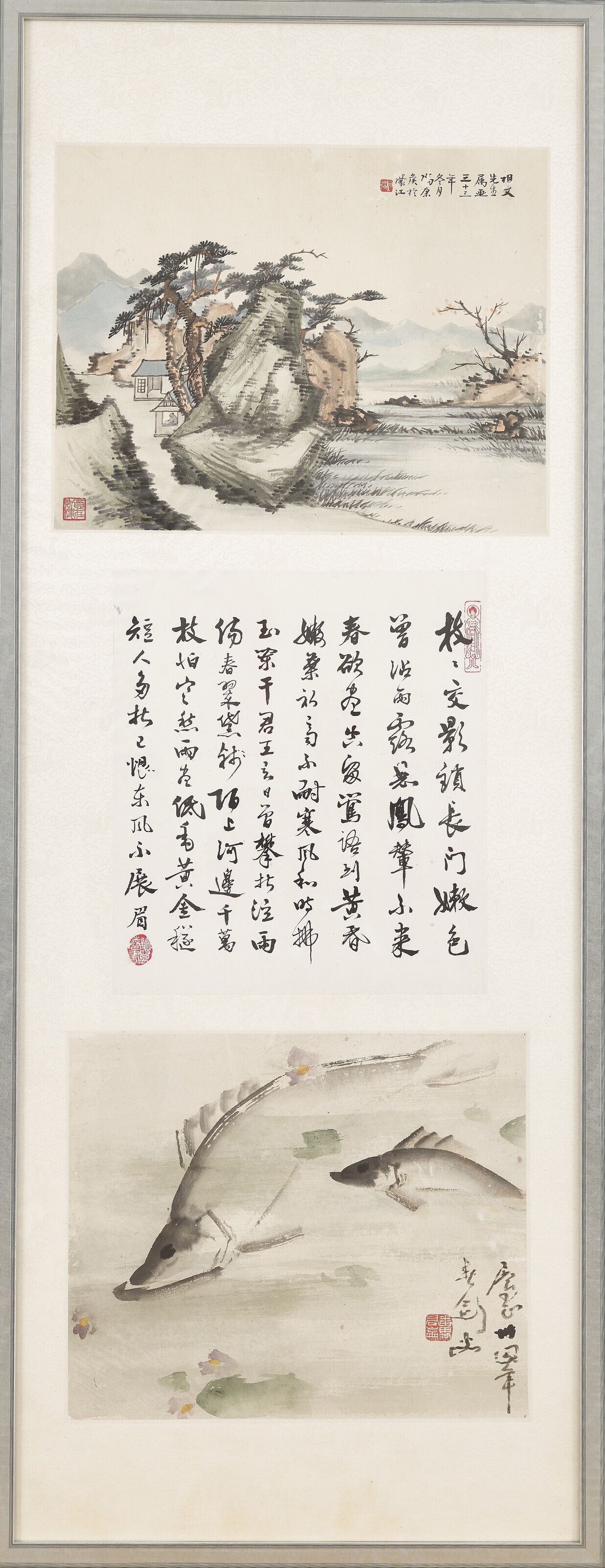 GAO JIANFU (1879-1951) / FENG KANGHOU (1901-1983) / ANONYMOUS, Two Fish ...