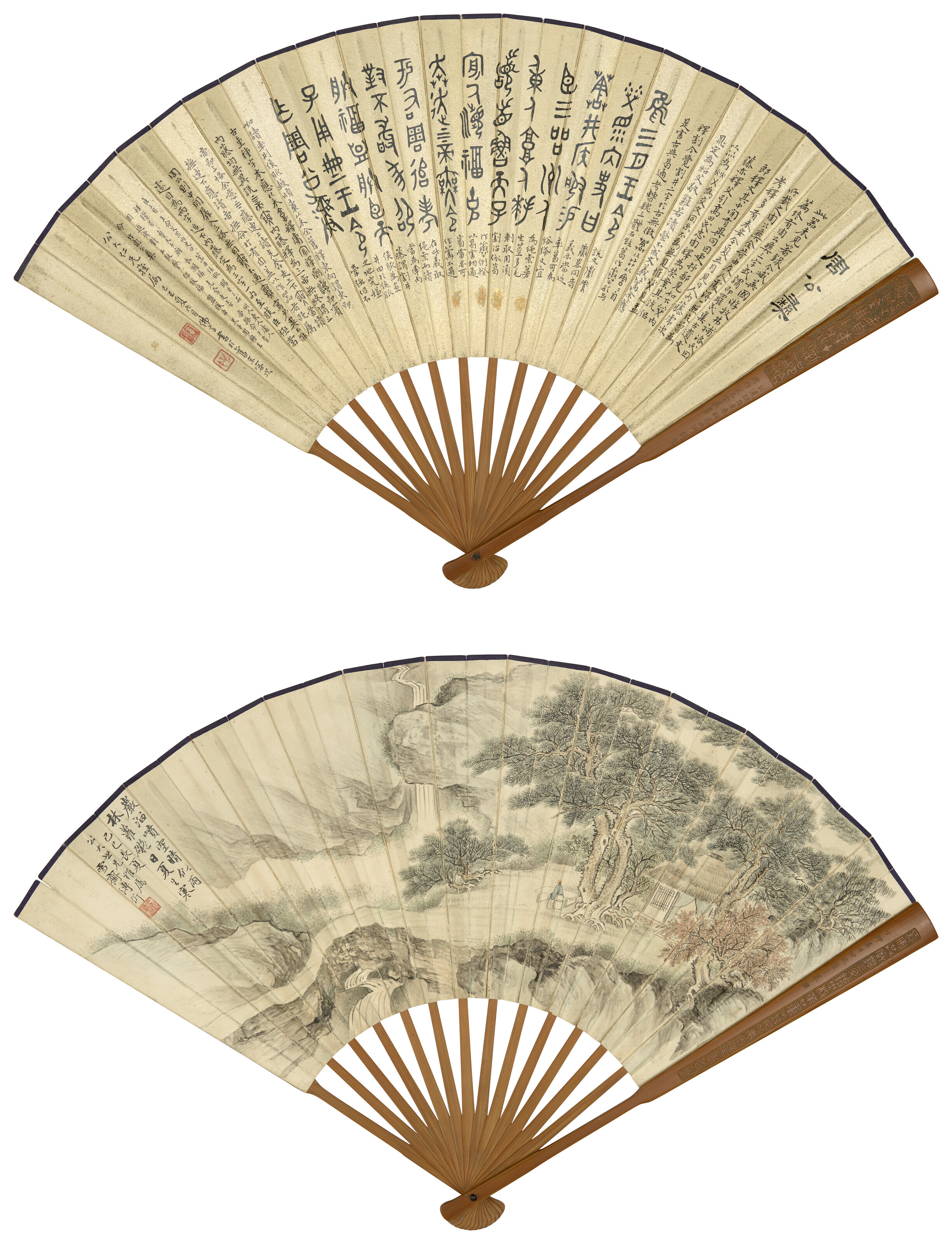 PU JIN (1893-1966) / DING FOYAN (1878-1930), Viewing Waterfall ...