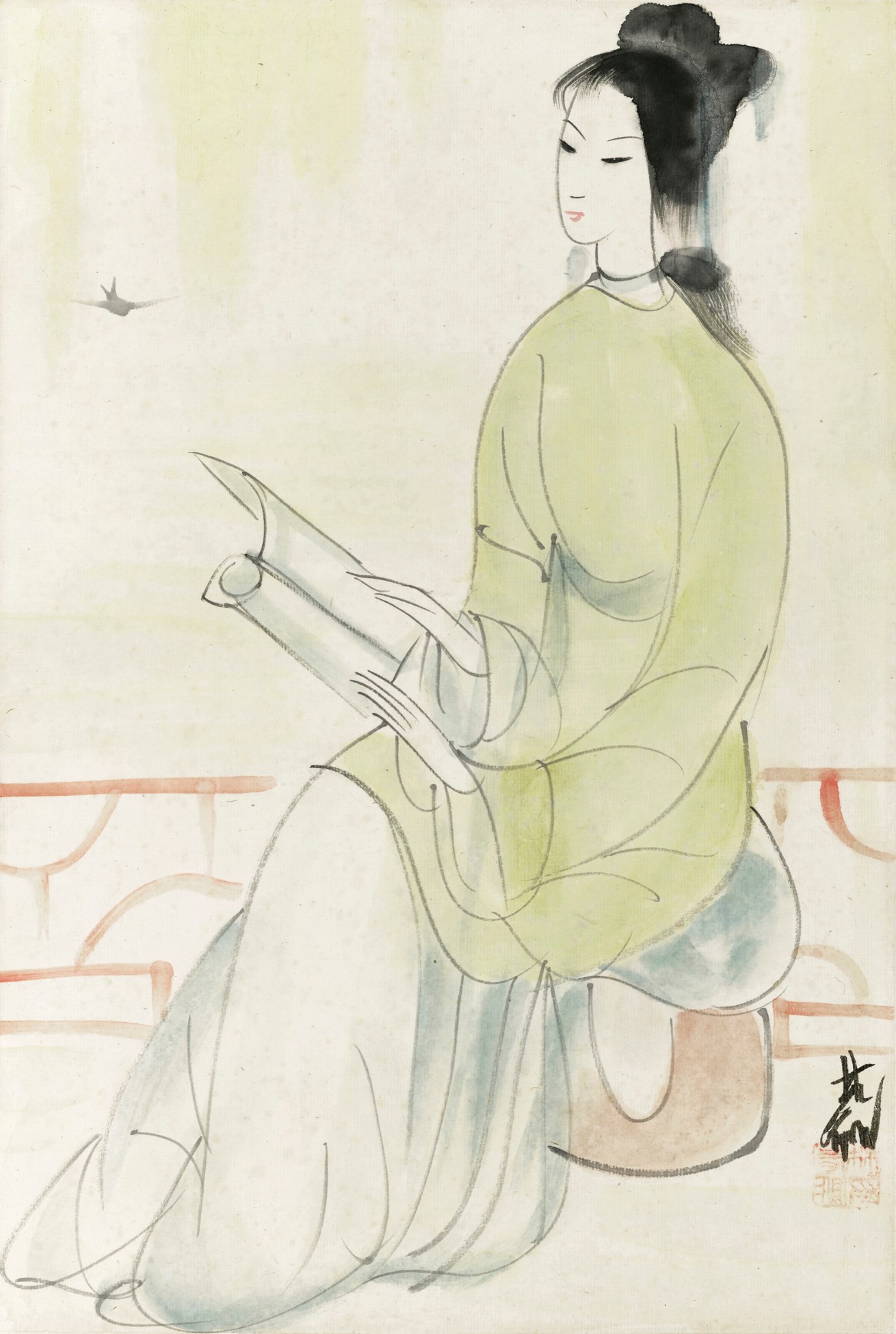 LIN FENGMIAN (1900-1991), Lady Reading | Christie's