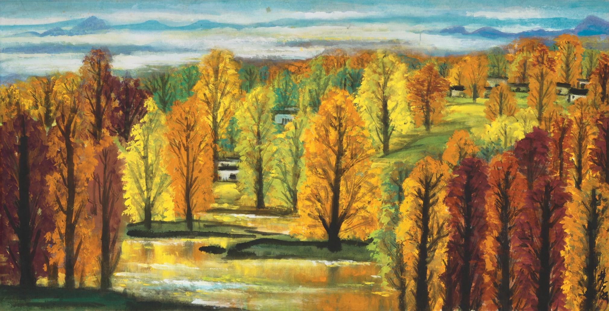 LIN FENGMIAN (1900-1991), Autumn Forest | Christie's