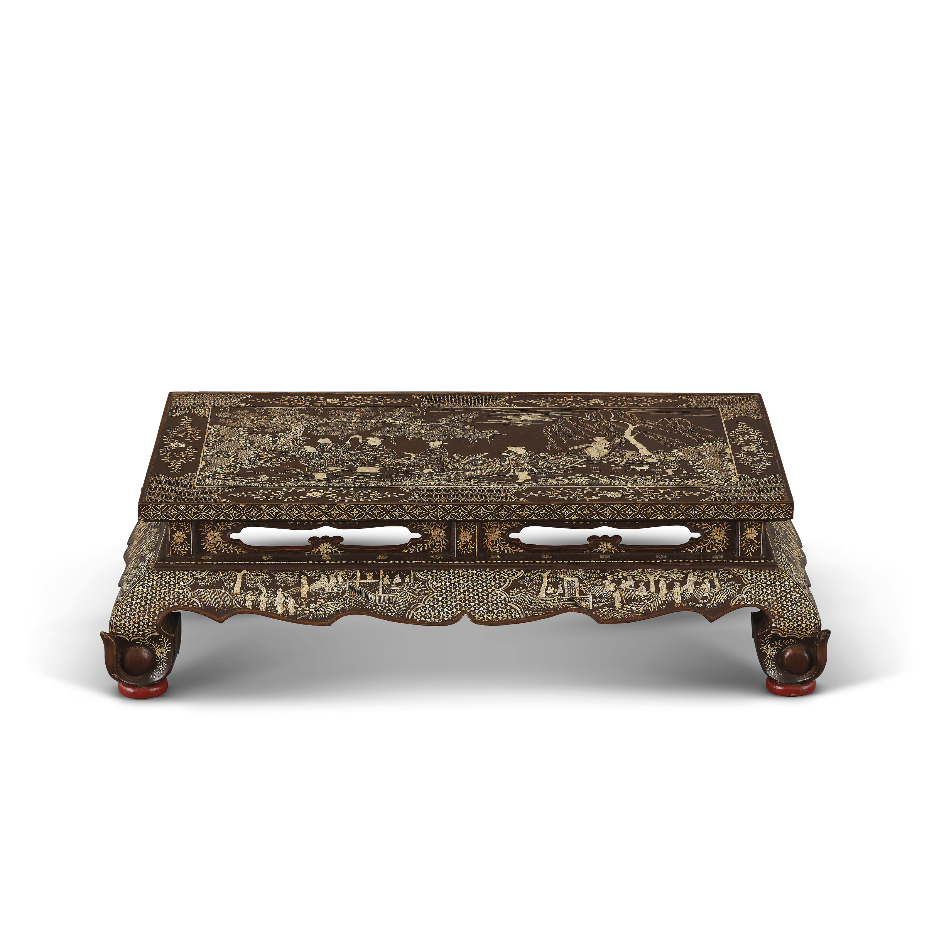 A MOTHER-OF-PEARL INLAID LOW TABLE, JAPAN, LATE EDO-MEIJI PERIOD, 19TH ...