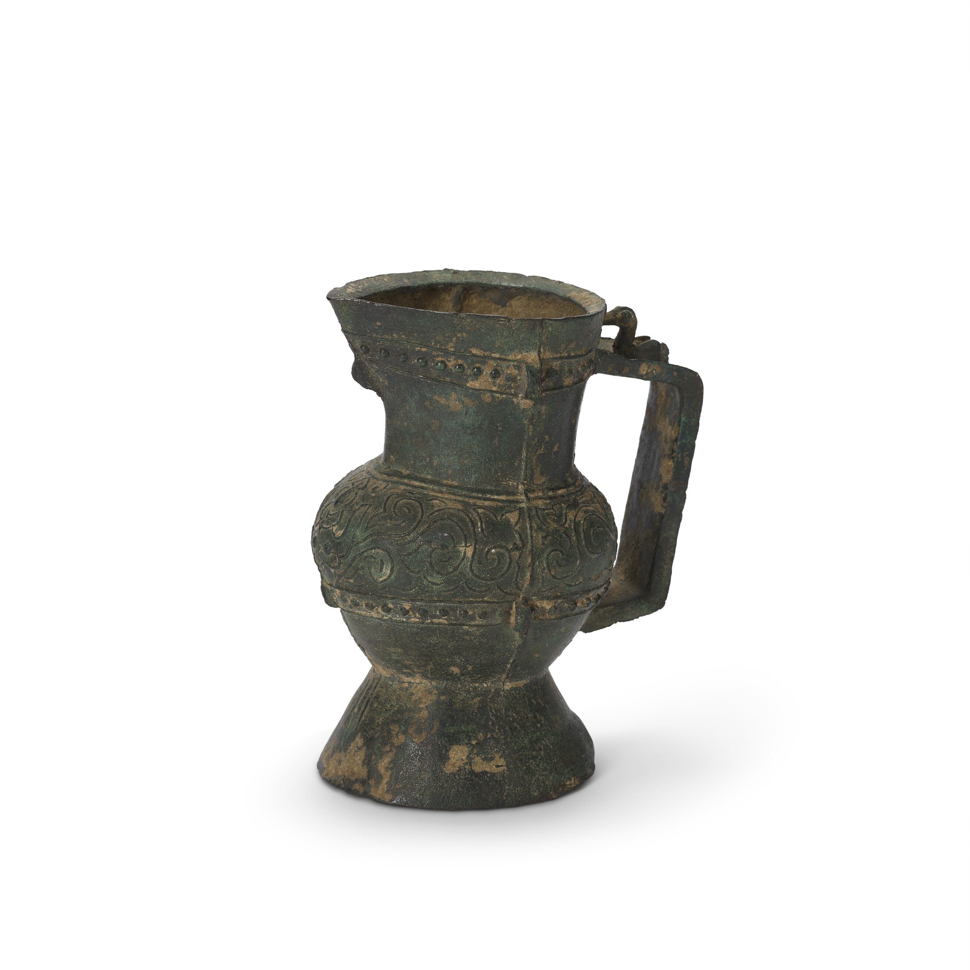 A BRONZE EWER, POSSIBLY LATE EASTERN ZHOU-WESTERN HAN DYNASTY, 3RD-1ST ...