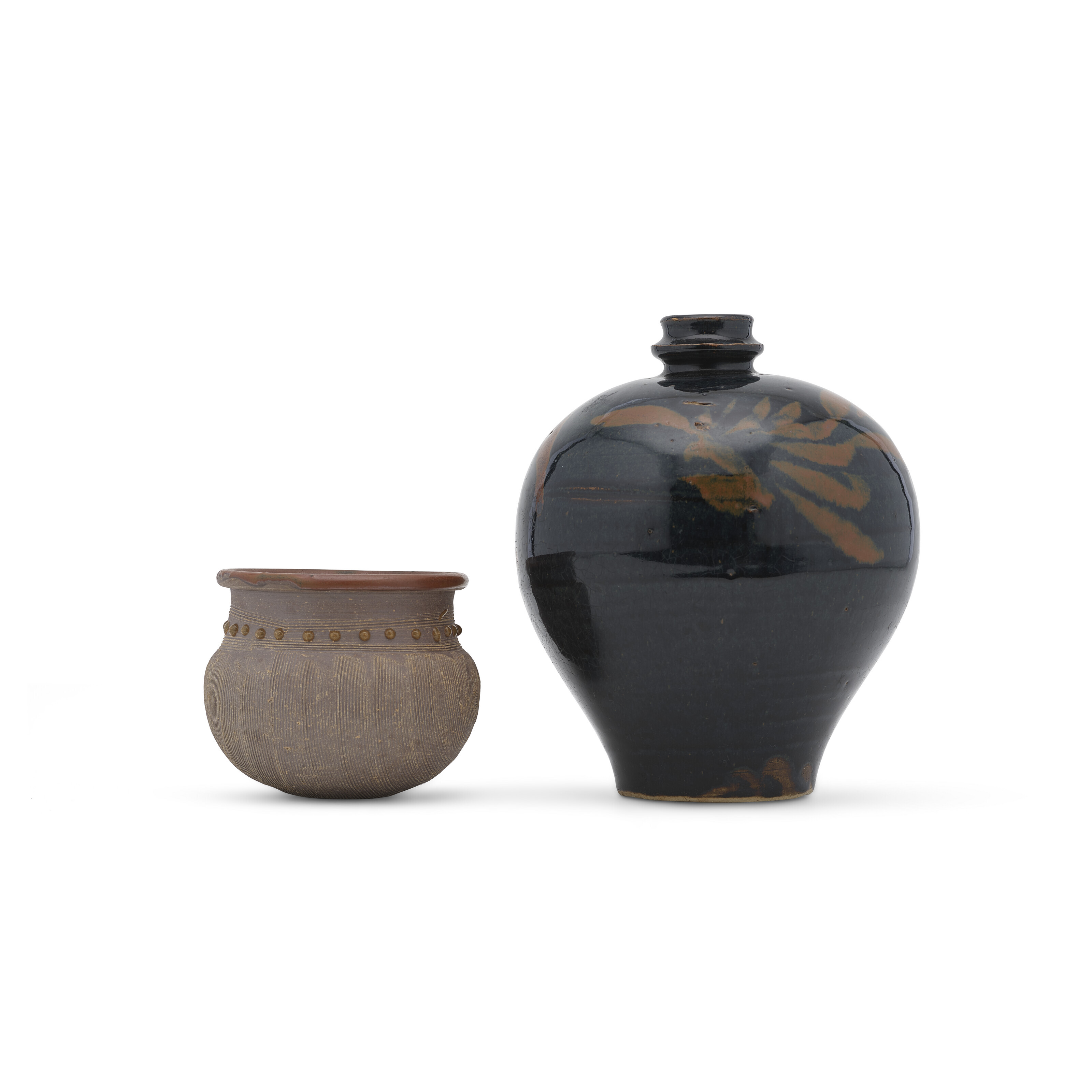 A RUSSET-SPLASHED JAR AND A GANZHOU ‘RICE MEASURE’ JAR, SONG DYNASTY ...