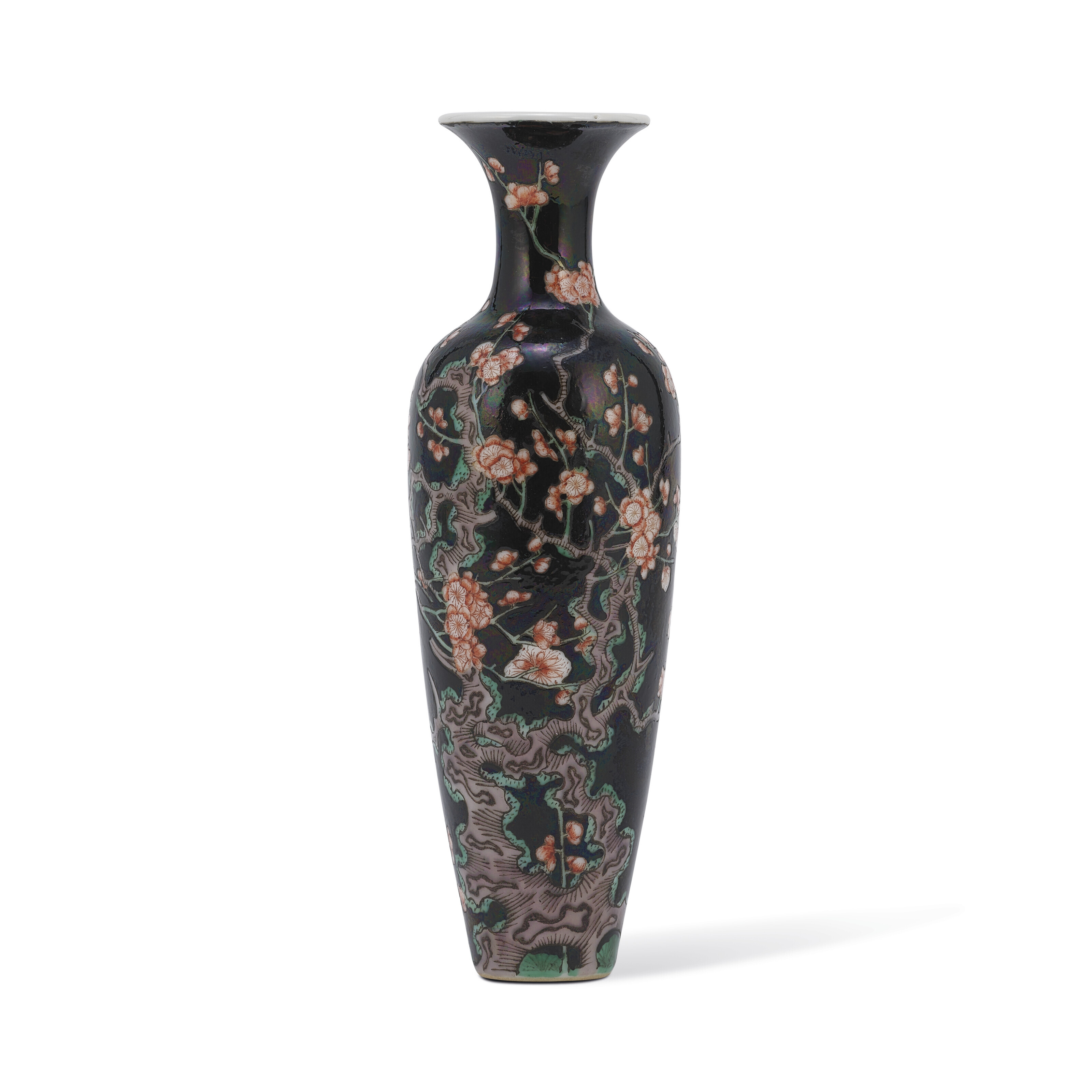 A FAMILLE NOIRE 'PRUNUS' VASE, QING DYNASTY, 19TH CENTURY | Christie’s