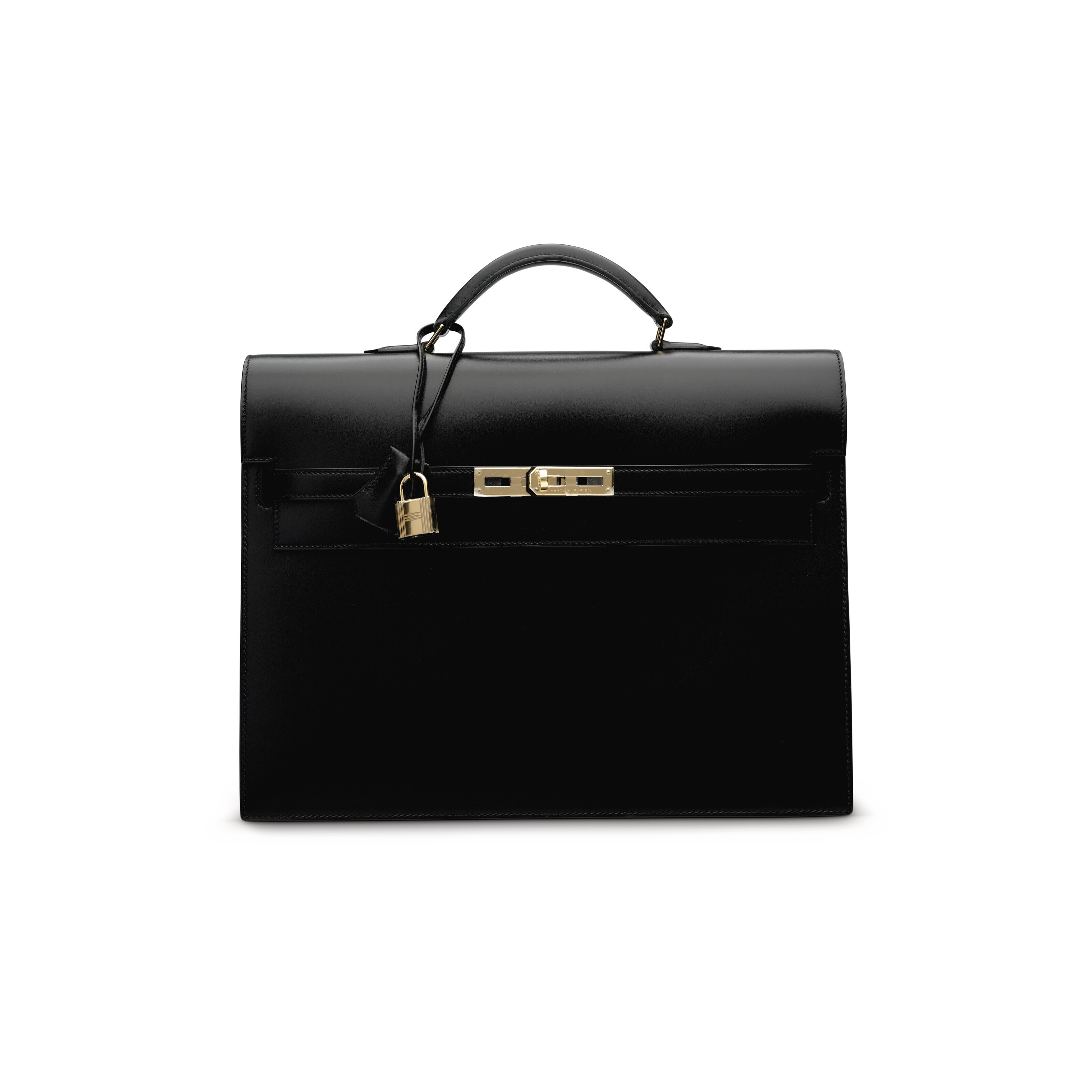 A BLACK SWIFT LEATHER KELLY DANSE WITH GOLD HARDWARE, HERMÈS, 2021 ...