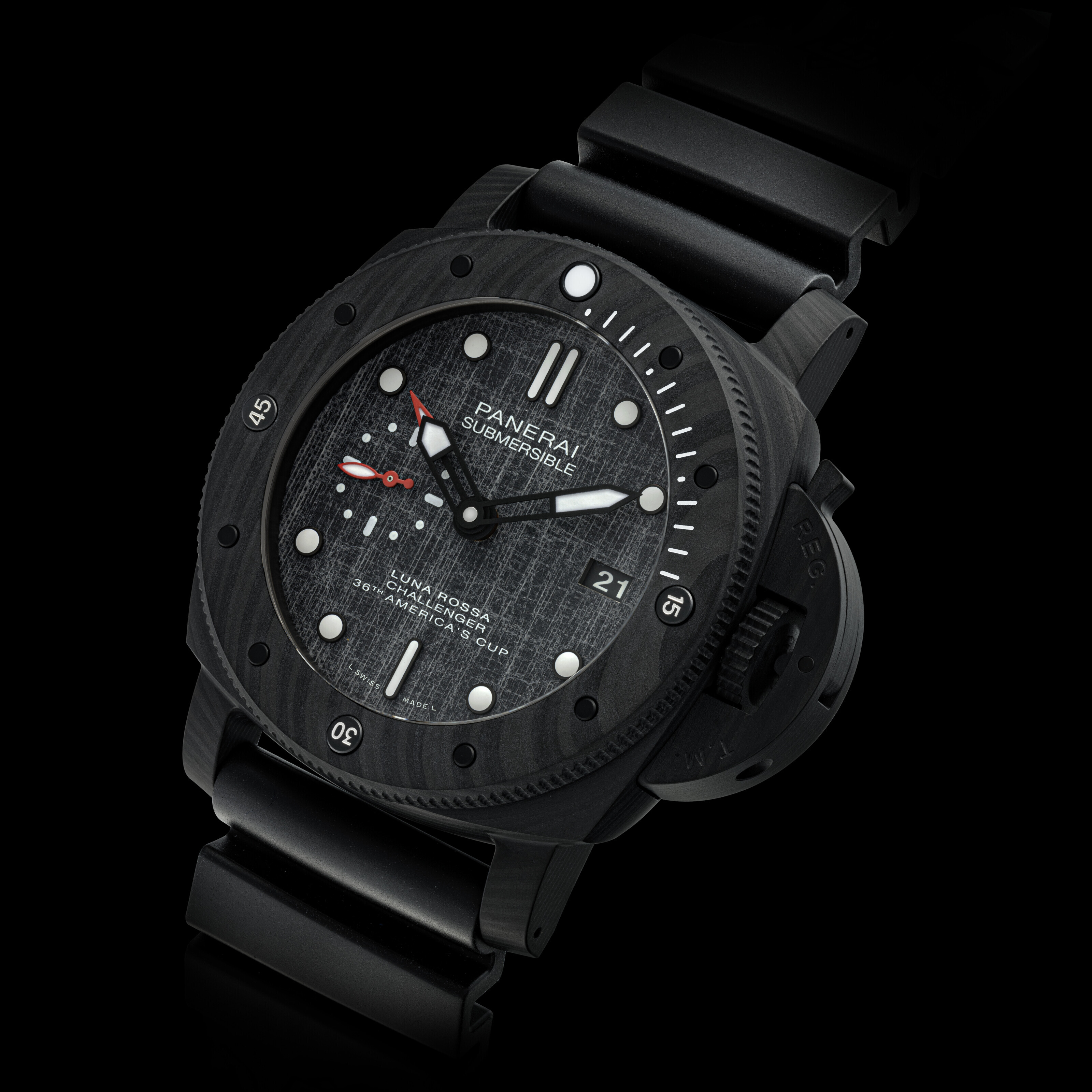 PANERAI, REF. PAM001039, CARBON AND TITANIUM, SUBMERSIBLE LUNA ROSSA ...