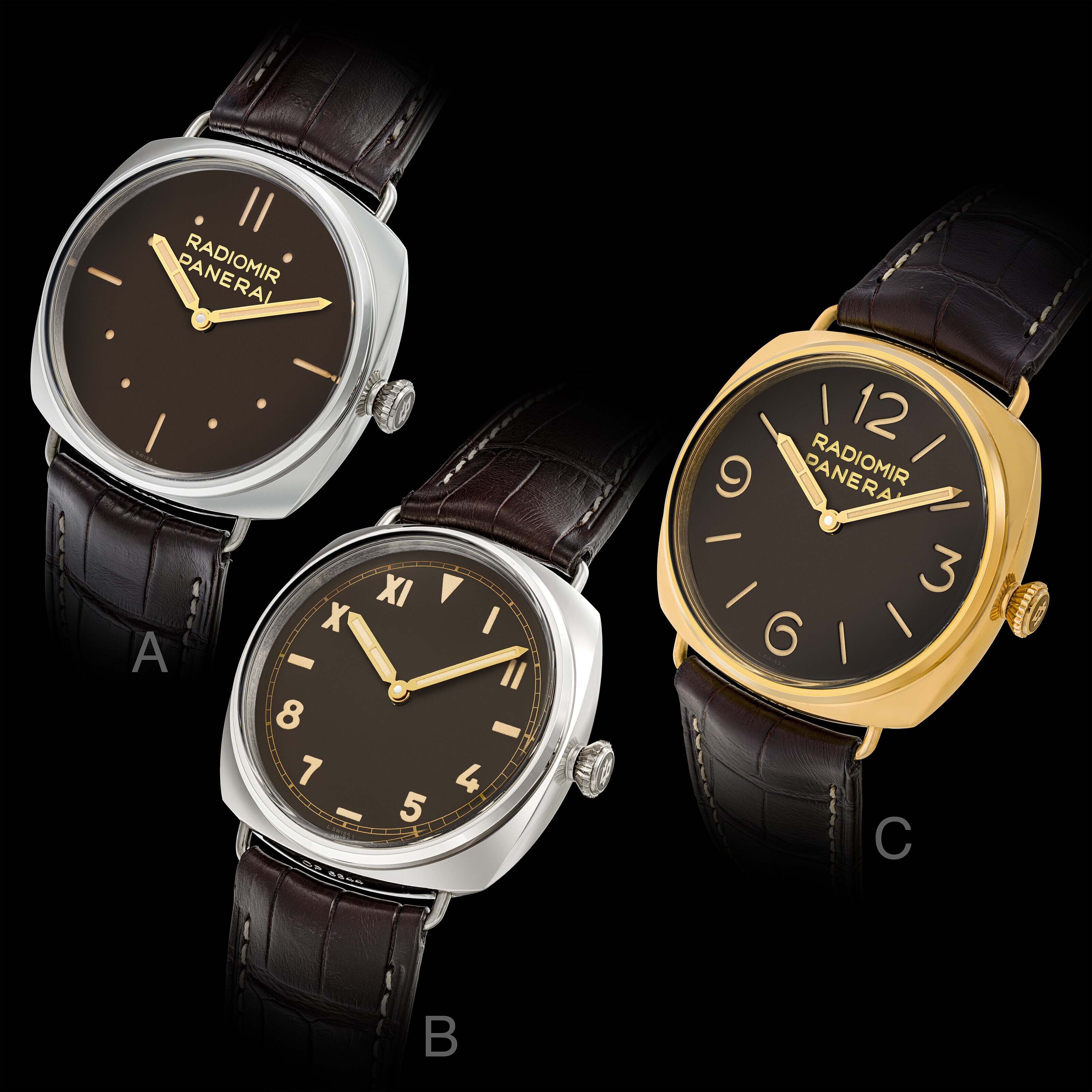 PANERAI, PAM 373/376/379, AN EXTREMELY RARE LIMITED EDITION BOX SET OF ...