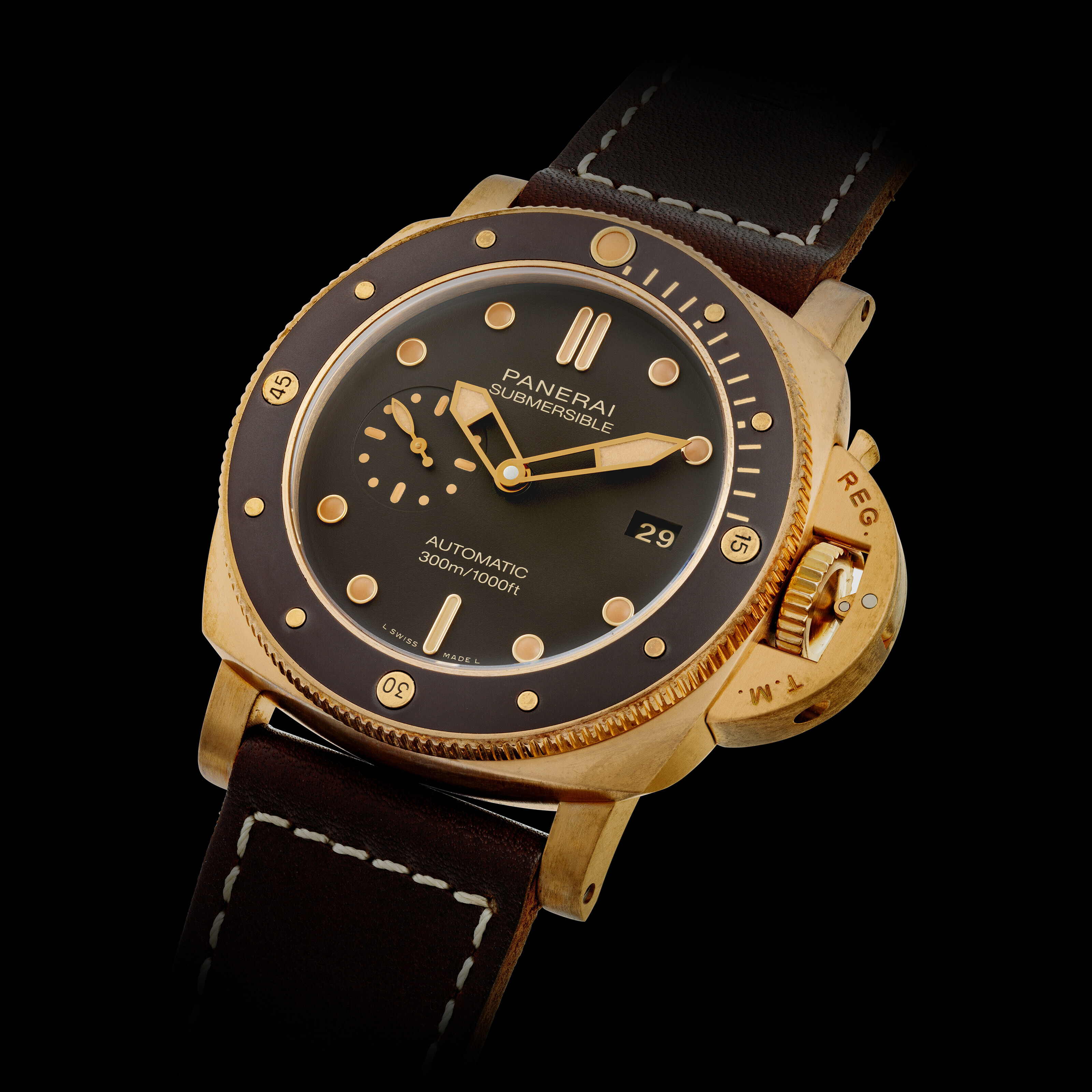PANERAI, REF. PAM00968, BRONZE AND TITANIUM, SUBMERSIBLE BRONZO ...