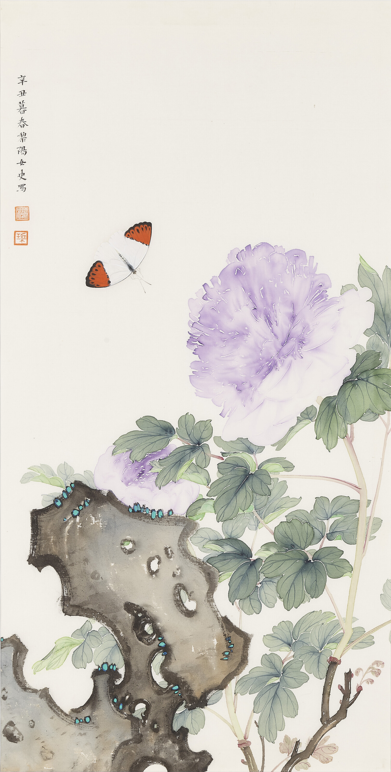 HE HONGYU (B. 1984), Peonies and Butterfly | Christie’s