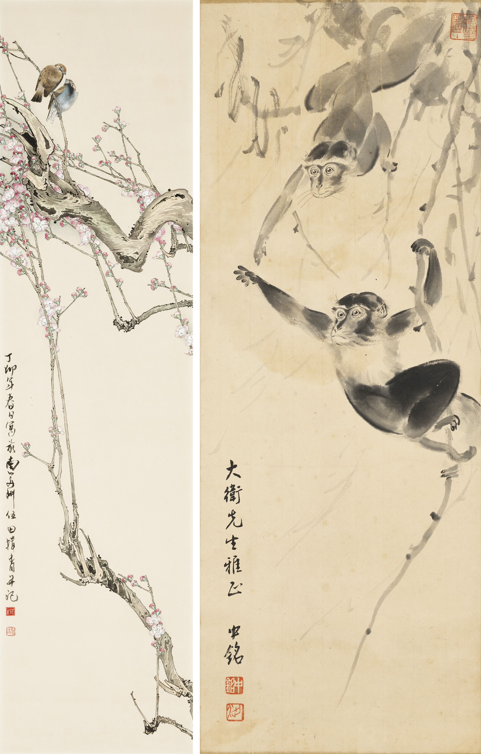 WU YIQING (B. 1934) / LIANG ZHONGMING (1907-1982), Plum Blossoms ...