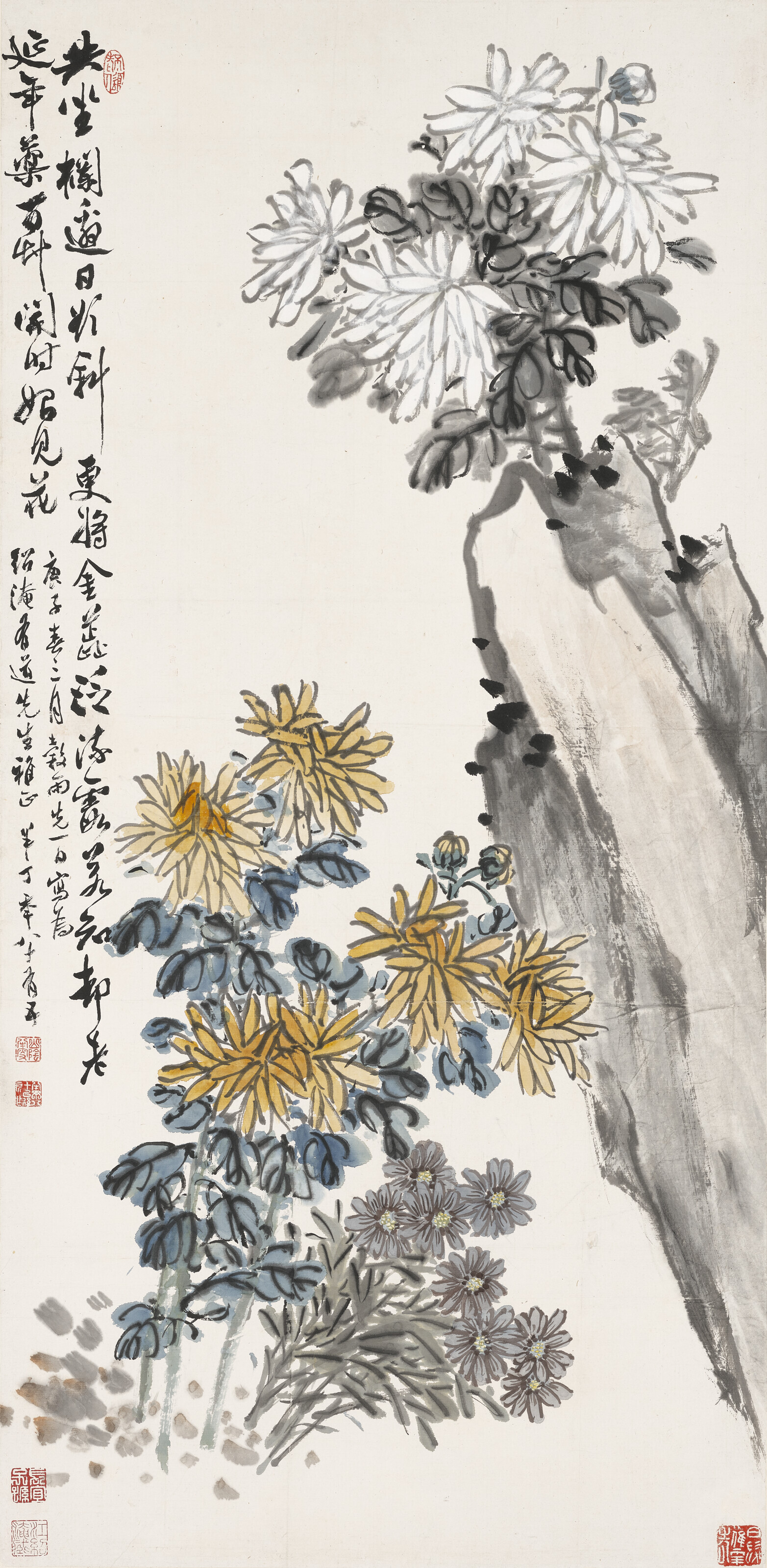 CHEN BANDING (1876-1970), Chrysanthemums and Rock | Christie’s