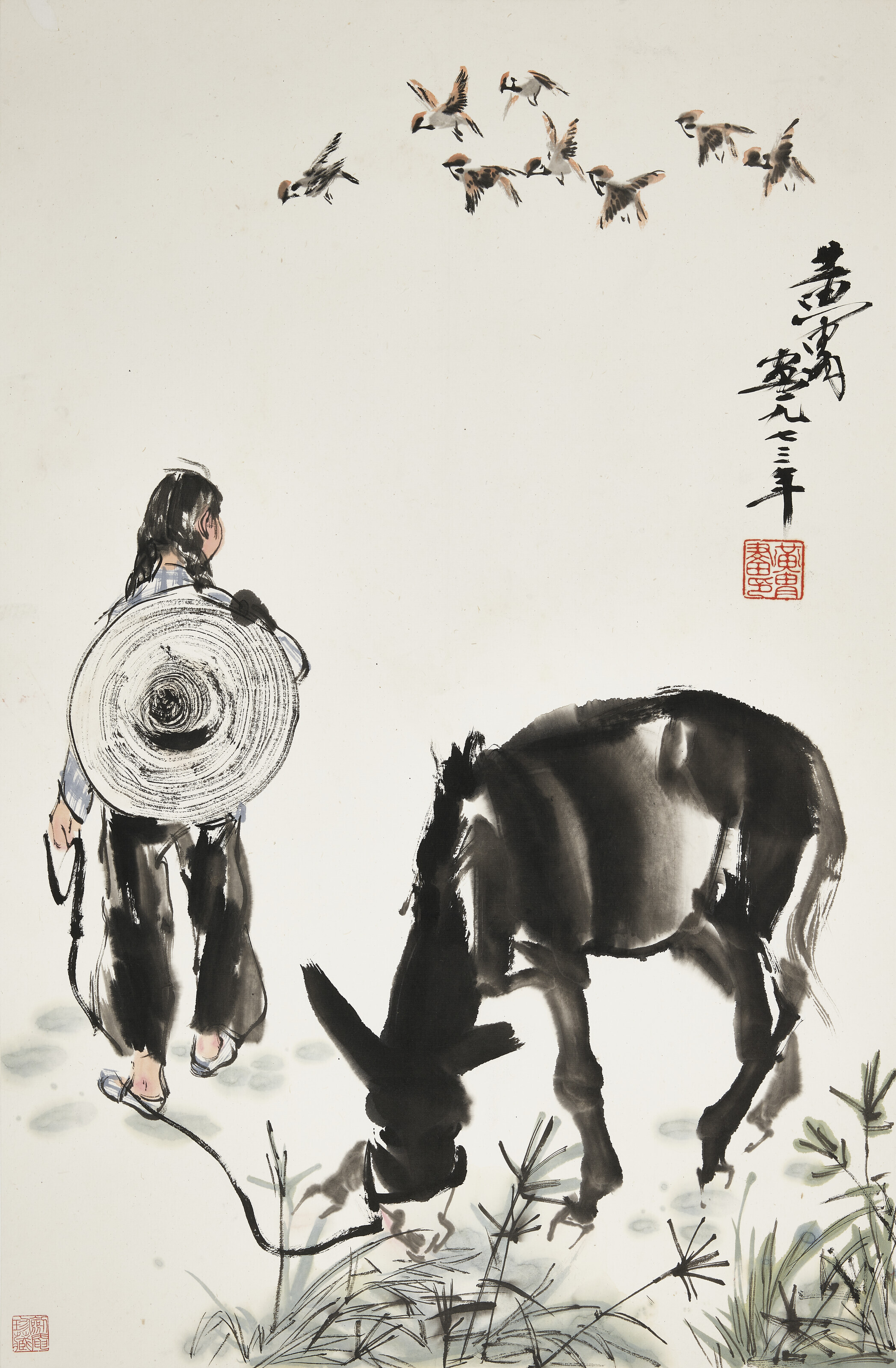 HUANG ZHOU (1925-1997), Herding Donkey | Christie’s