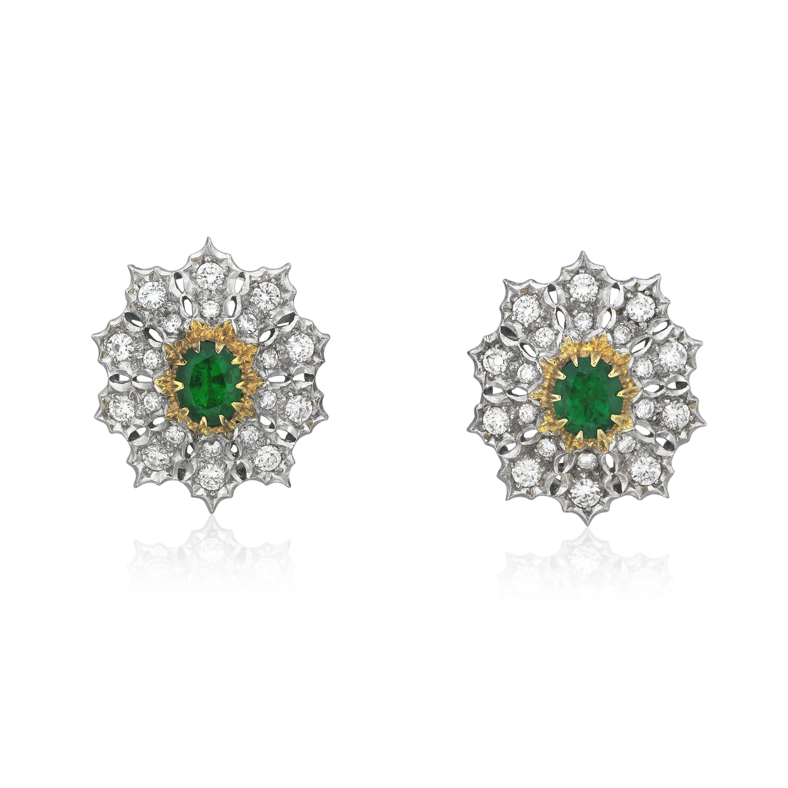 BUCCELLATI EMERALD AND DIAMOND EARRINGS, | Christie’s
