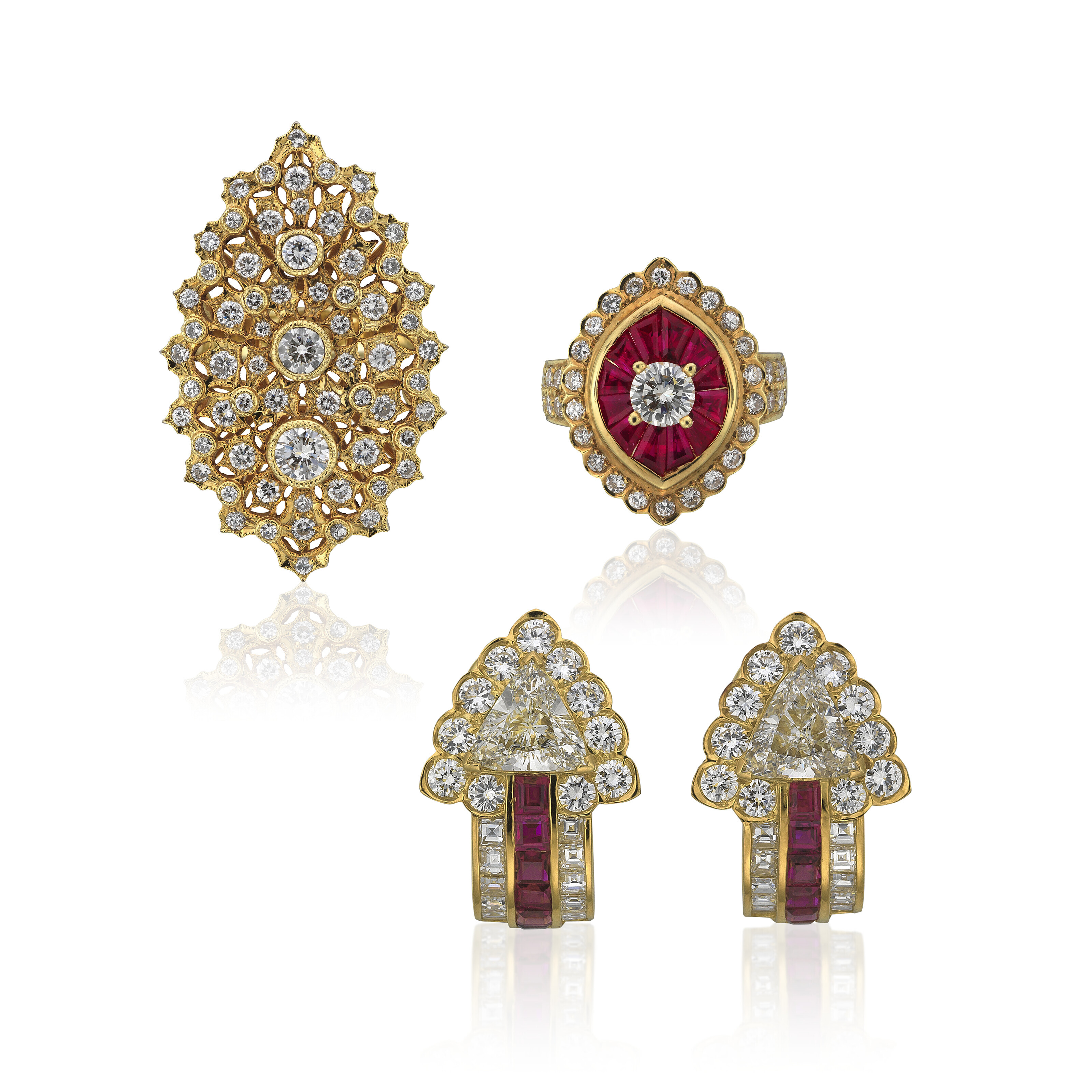 GROUP OF DIAMOND AND RUBY JEWELLERY, | Christie’s