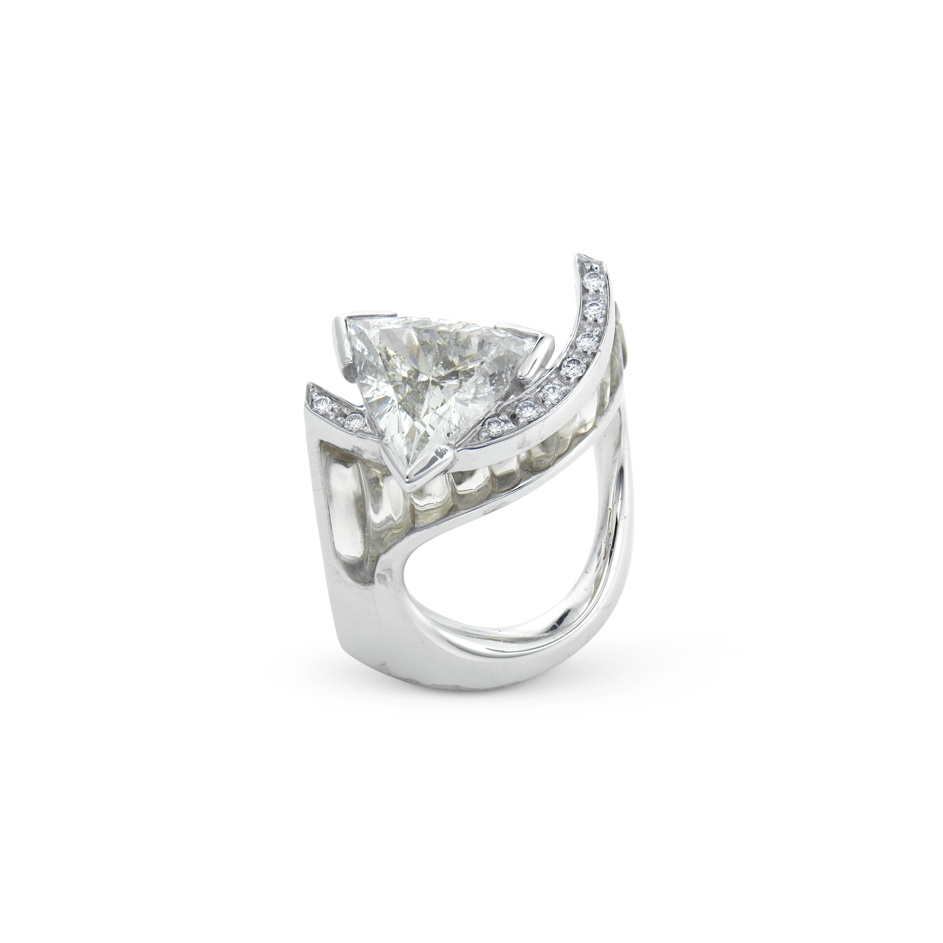 SCAVIA DIAMOND AND ROCK CRYSTAL RING, | Christie’s