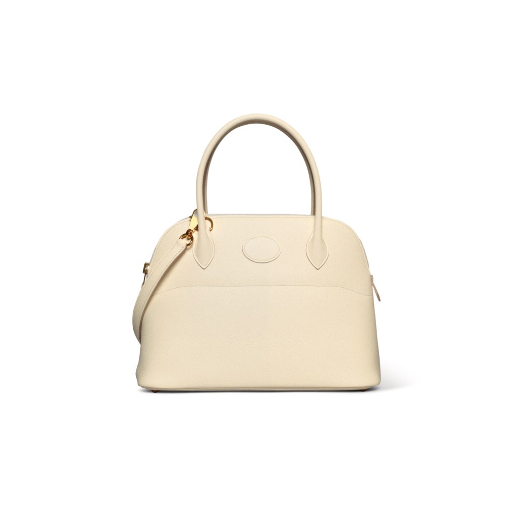 A CRAIE EPSOM LEATHER BOLIDE 27 WITH GOLD HARDWARE, HERMÈS, 2019 ...