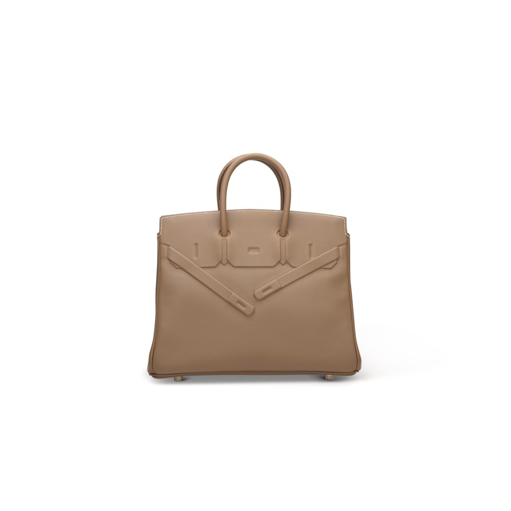 A LIMITED EDITION ÉTOUPE SWIFT LEATHER SHADOW BIRKIN 25 WITH PALLADIUM ...