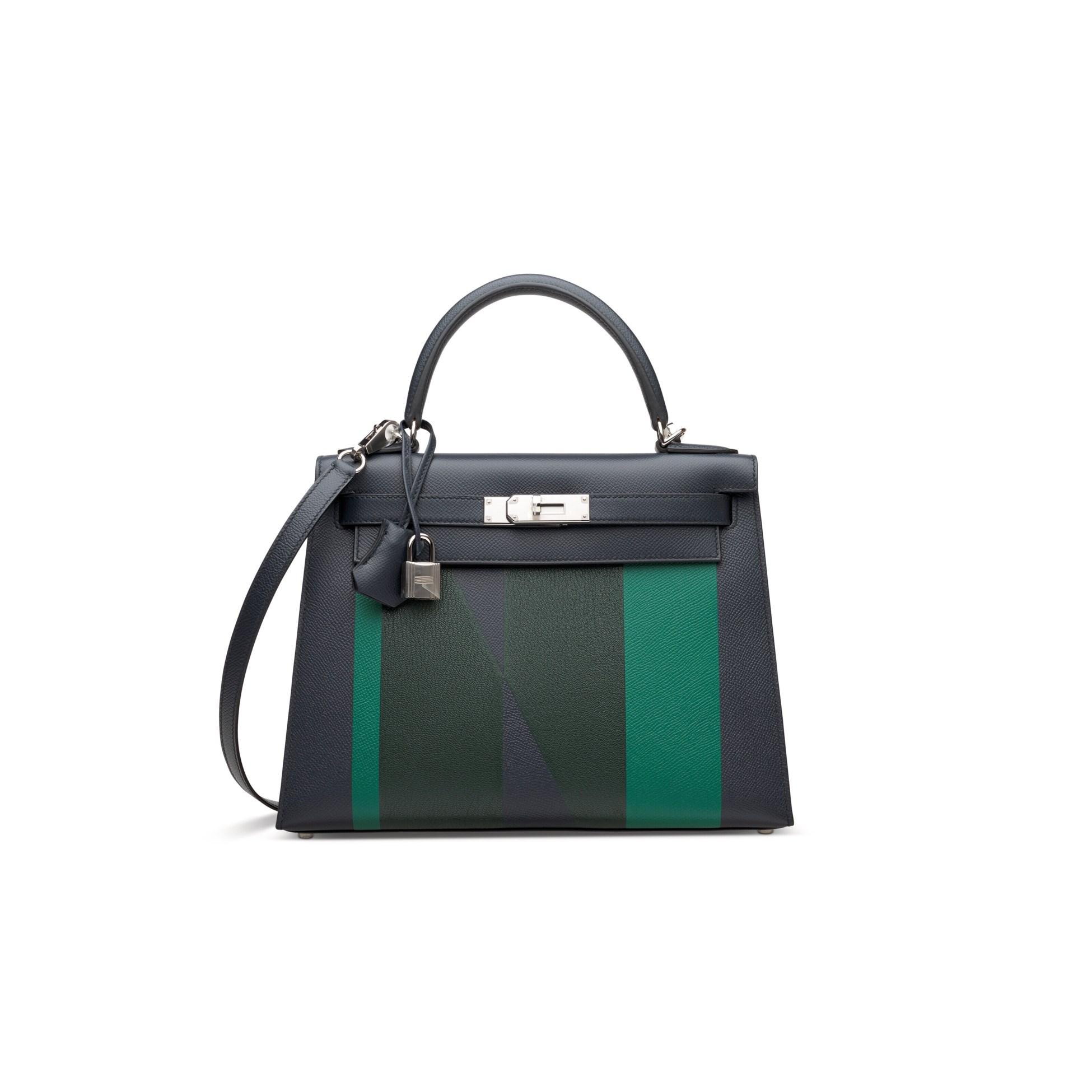 A CUSTOM BLEU INDIGO & MALACHITE EPSOM, VERT TITITEN CHÈVRE LEATHER ...
