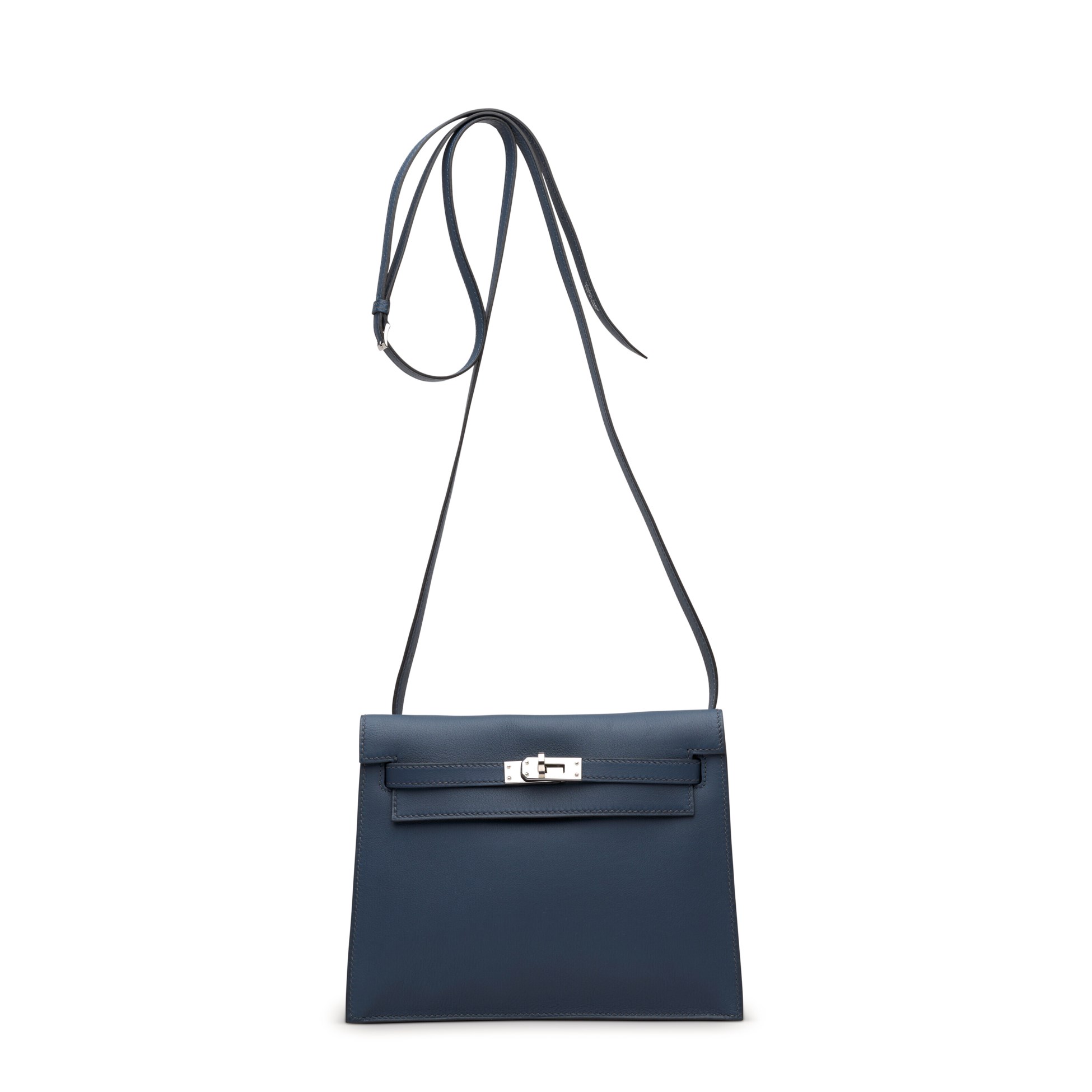 A DEEP BLUE EVERCOLOR LEATHER KELLY DANSE WITH PALLADIUM HARDWARE ...