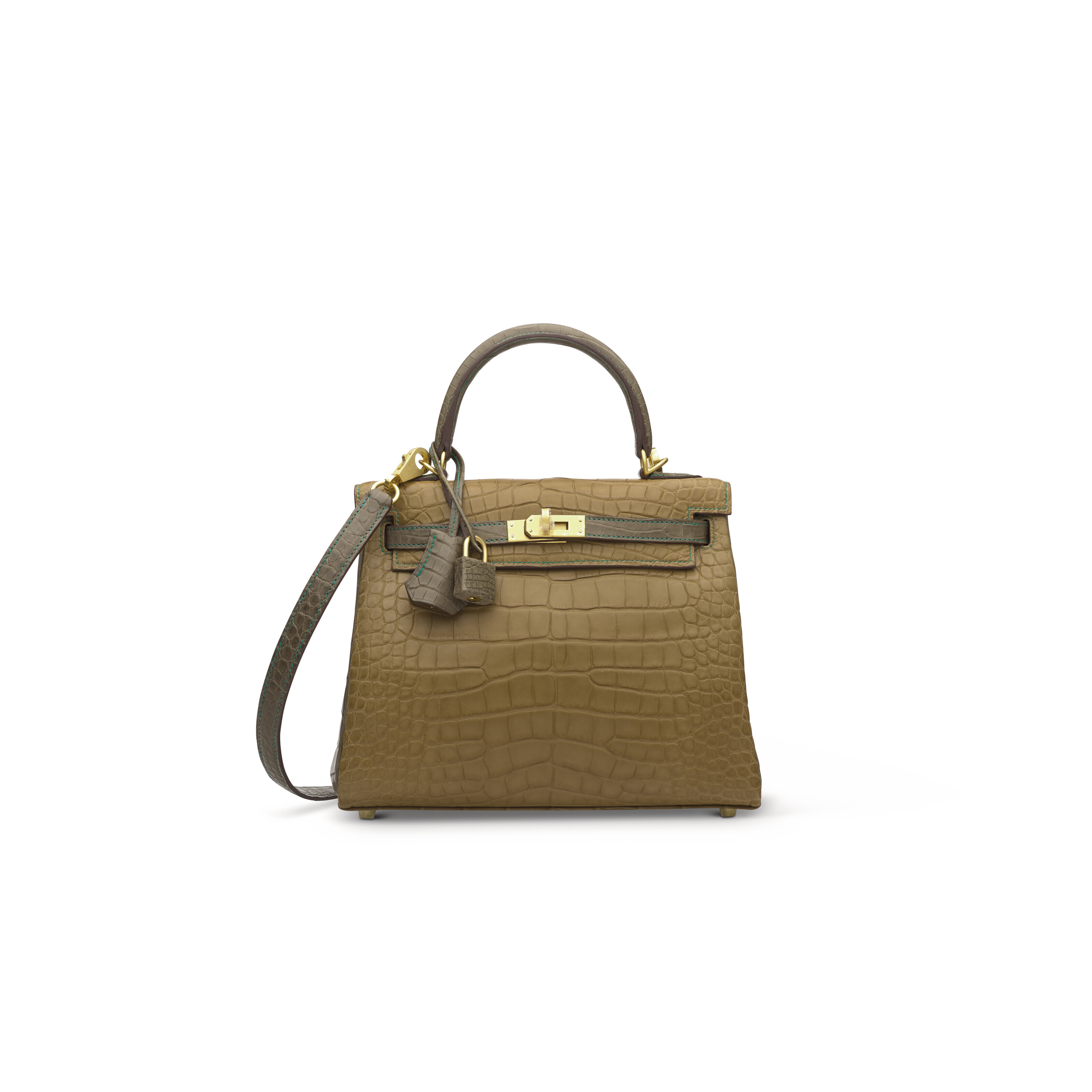 A RARE, SUEDE & SHEARLING TEDDY KELLY 35 WITH PALLADIUM HARDWARE ...