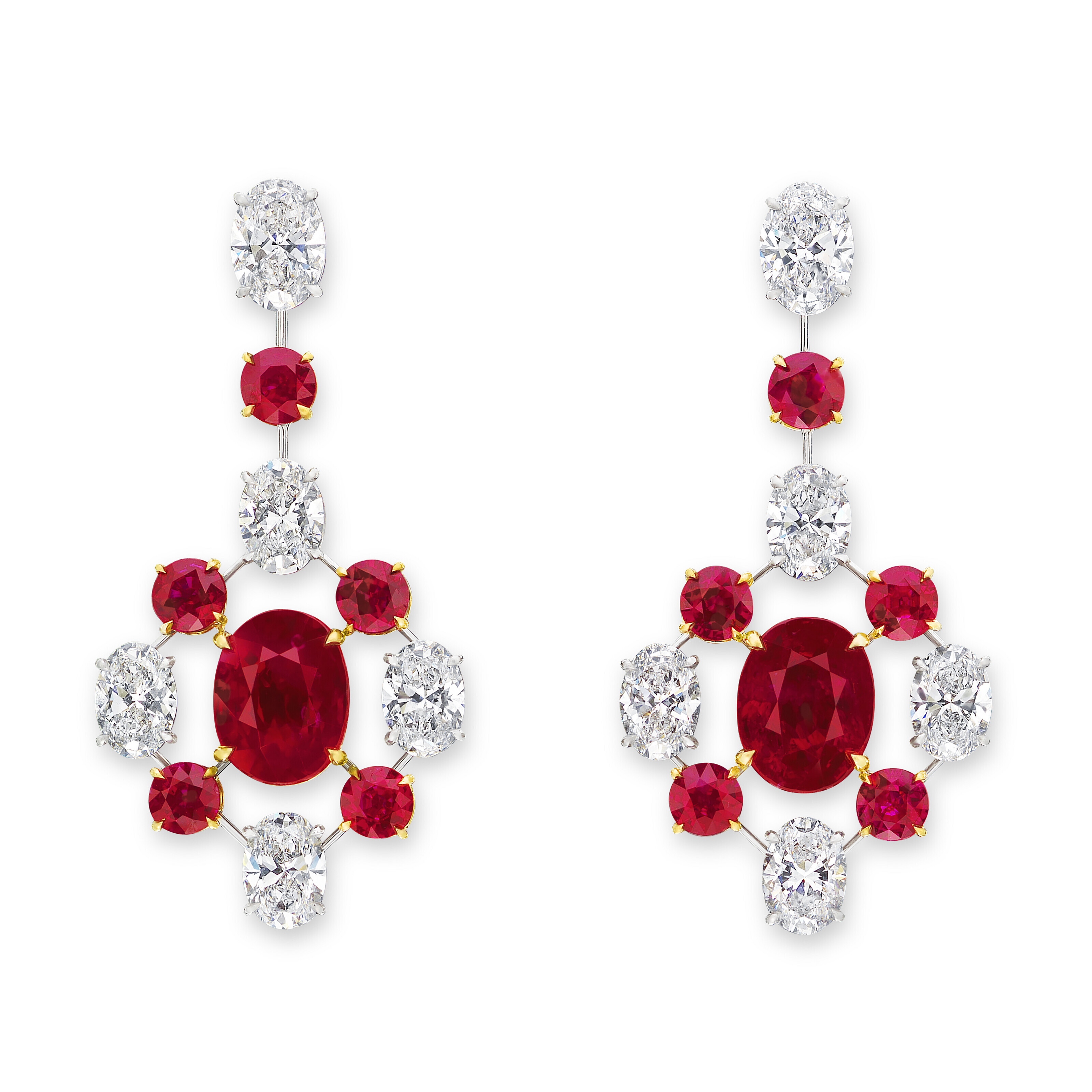 STUNNING DIAMOND, RUBY AND COLOURED DIAMOND PENDENT NECKLACE | Christie's