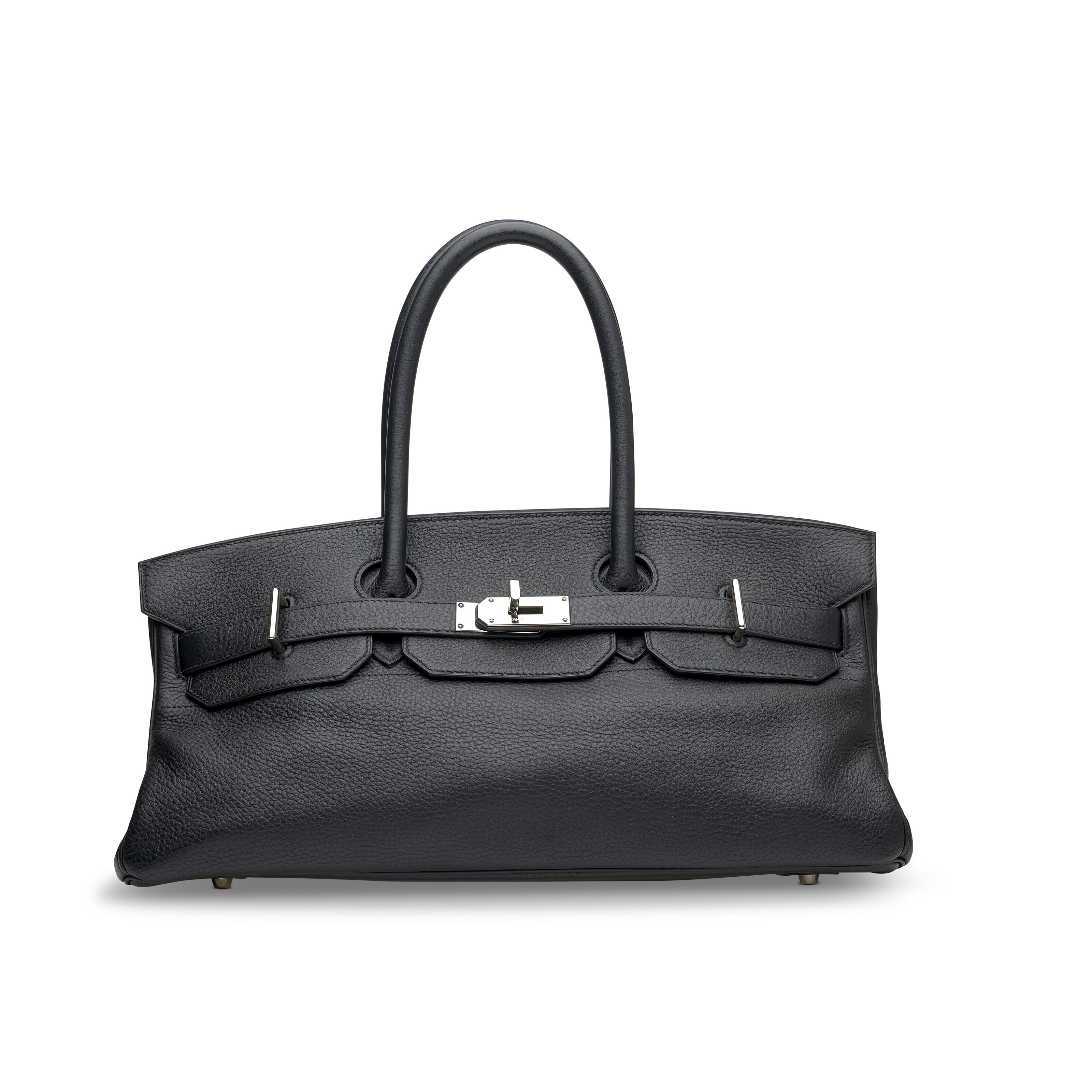 A BLACK CLÉMENCE LEATHER JPG SHOULDER BIRKIN 42 WITH PALLADIUM HARDWARE ...