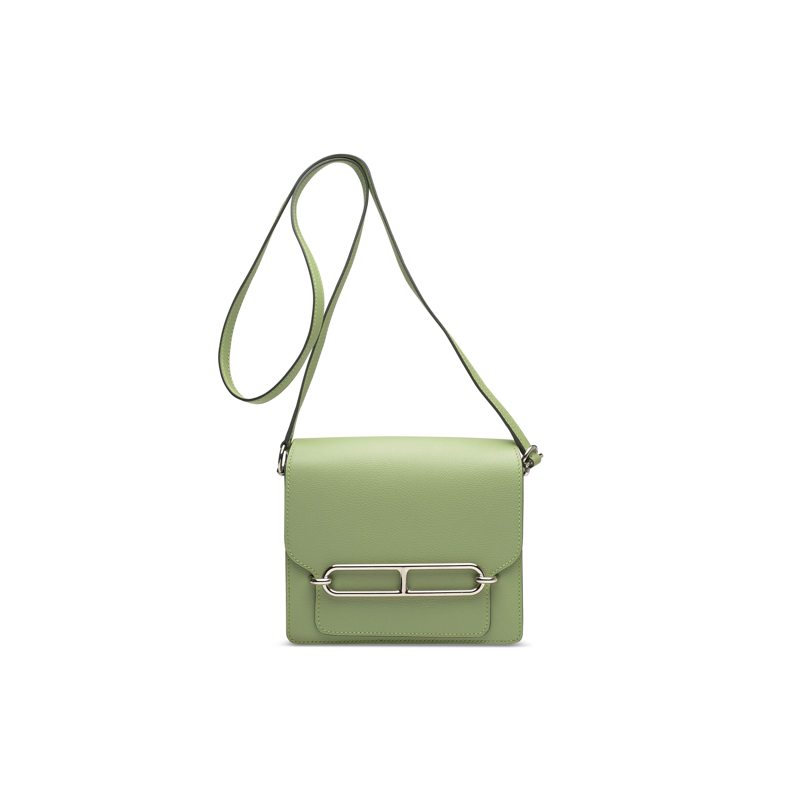 A VERT CRIQUET EVERCOLOR LEATHER MINI ROULIS 18 WITH PALLADIUM HARDWARE ...