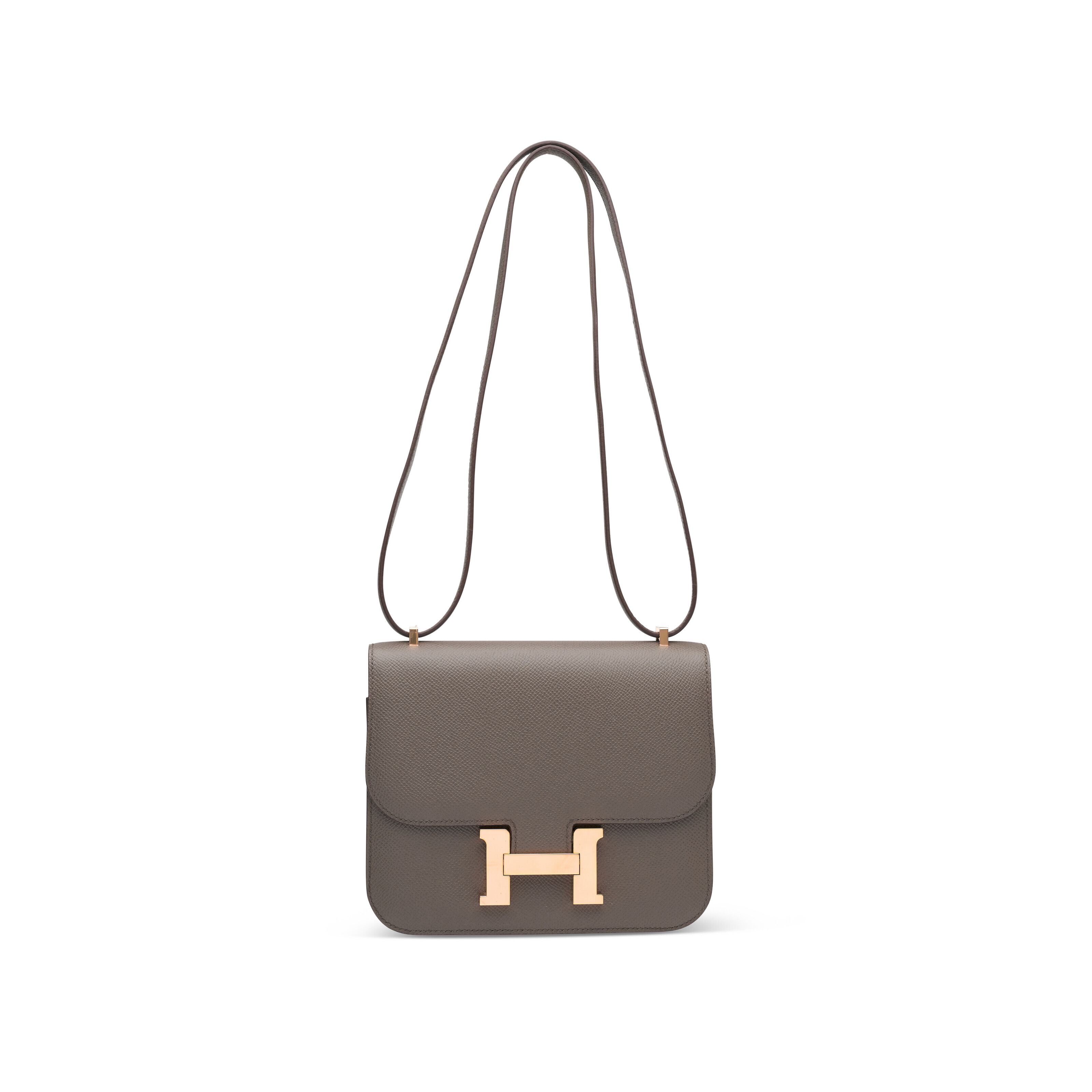 AN ÉTAIN EPSOM LEATHER MINI CONSTANCE 18 WITH ROSE GOLD HARDWARE ...