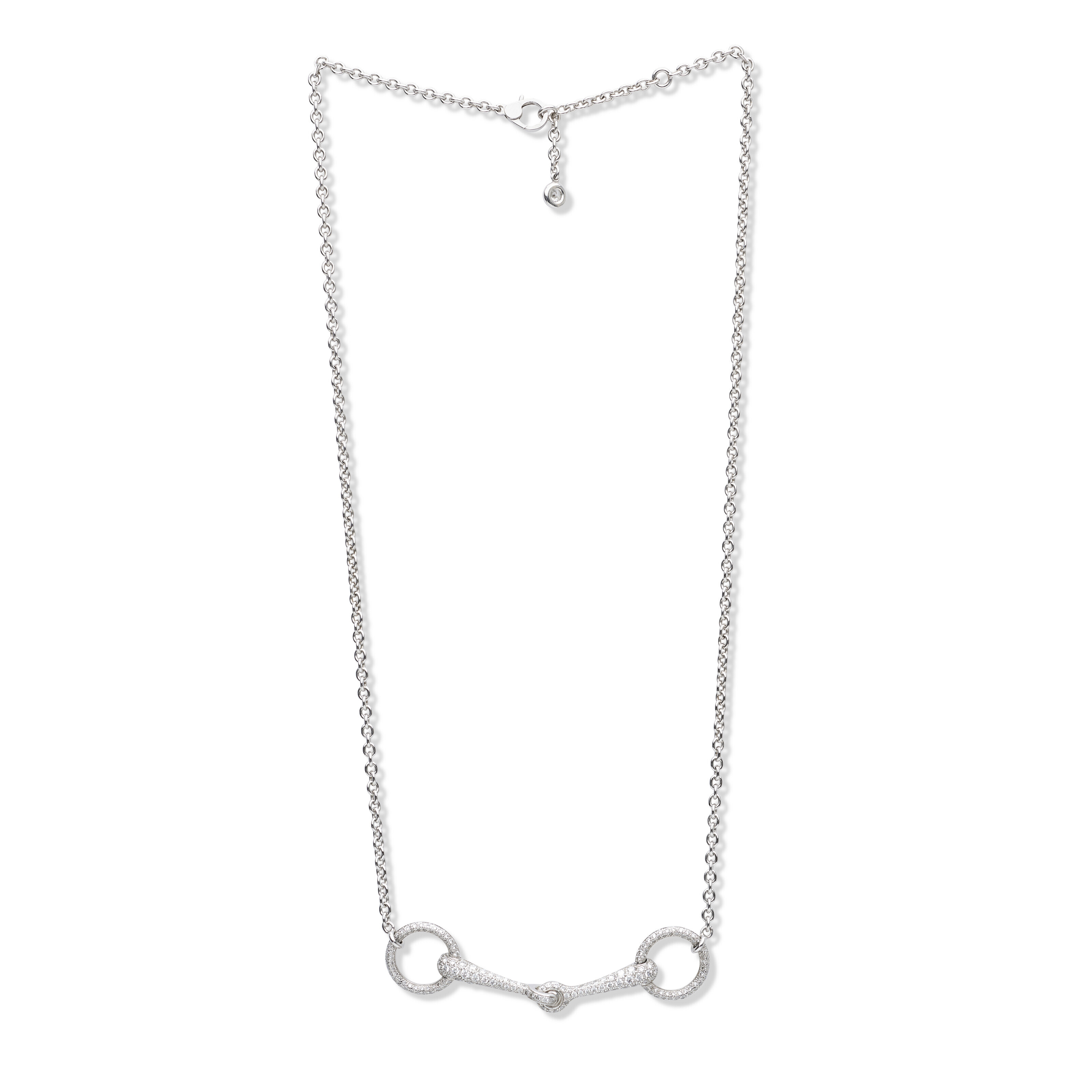 AN 18K WHITE GOLD & DIAMOND FILET D'OR NECKLACE, HERMÈS, 2020 | Christie’s