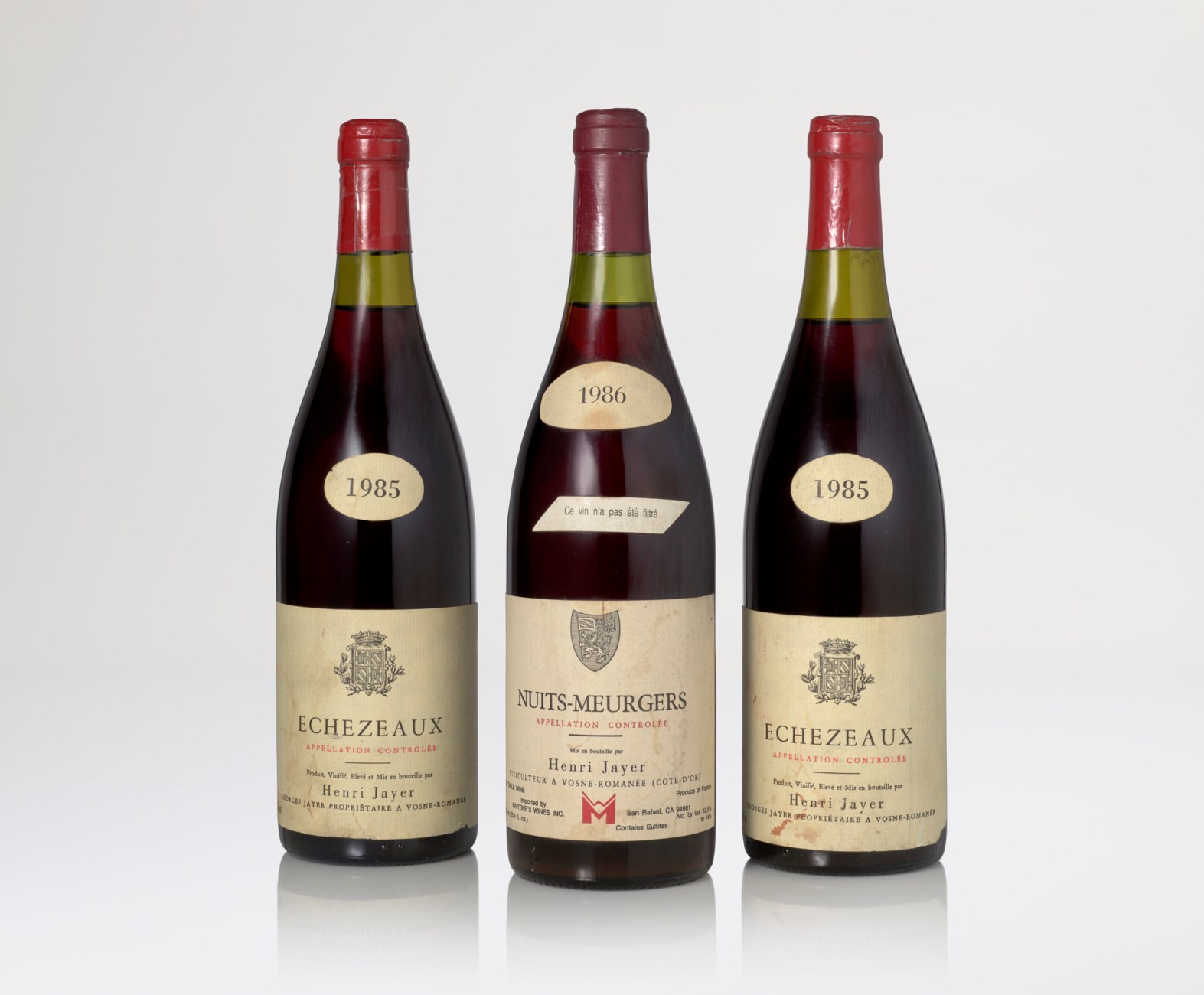 George & Henri Jayer, Echézeaux 1985 (2) Henri Jayer, Nuits St. Georges ...