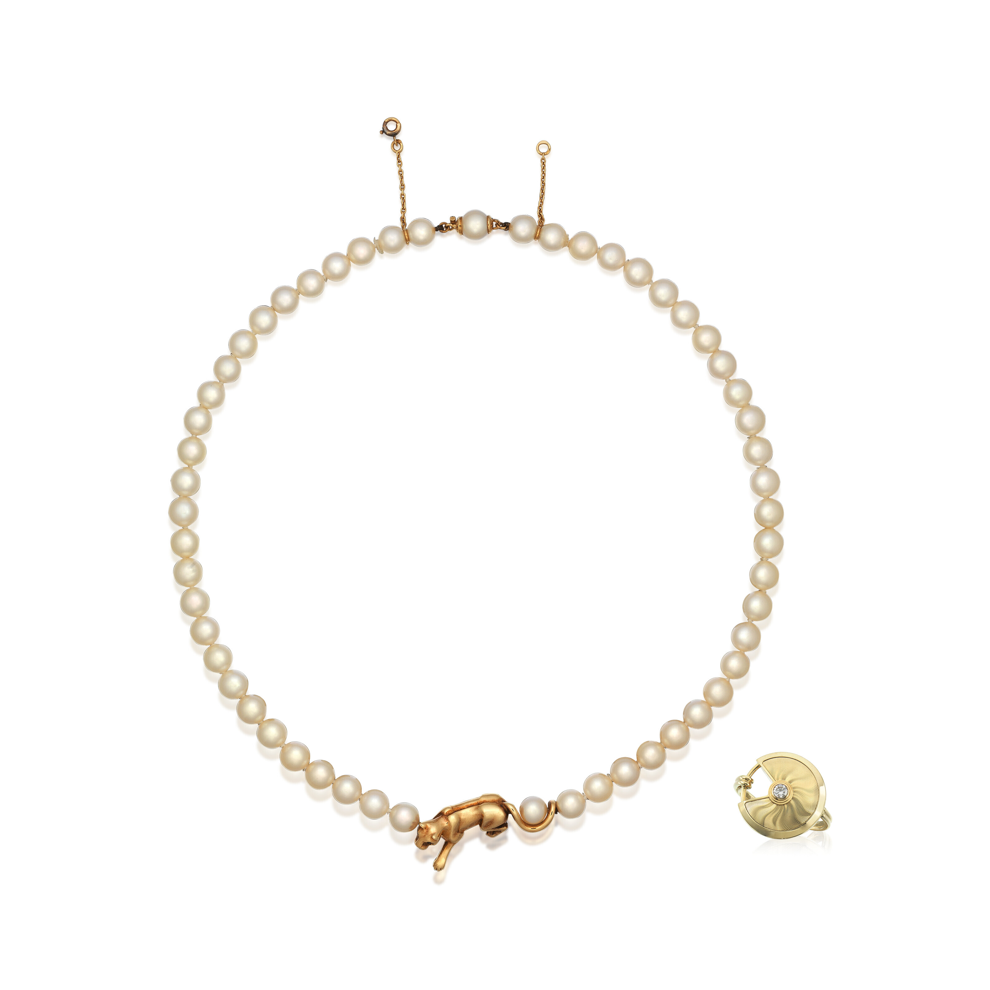 NO RESERVE - CARTIER 'AMULETTE DE CARTIER' DIAMOND RING AND A CULTURED ...