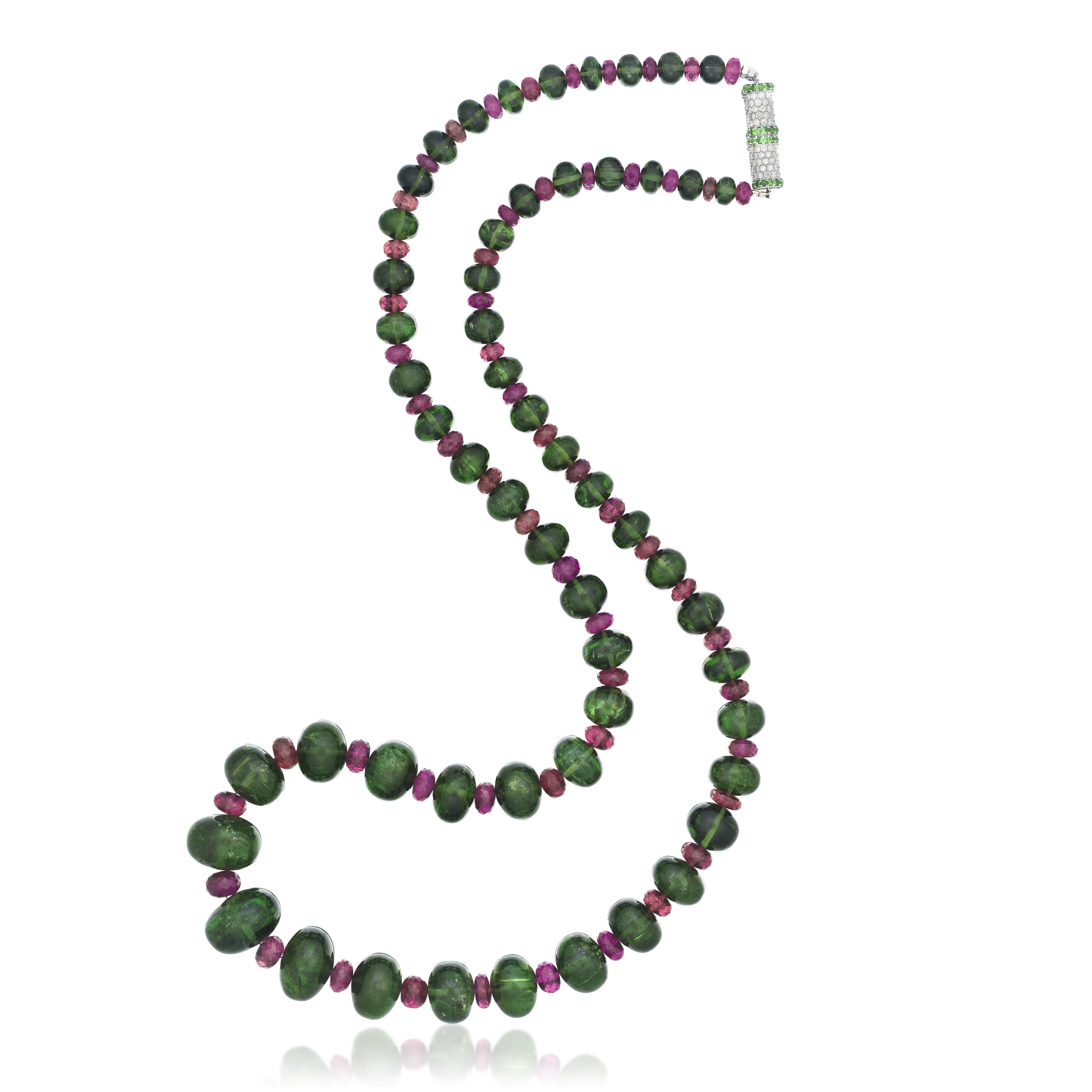 TOURMALINE, SYNTHETIC BERYL AND DIAMOND NECKLACE, | Christie’s