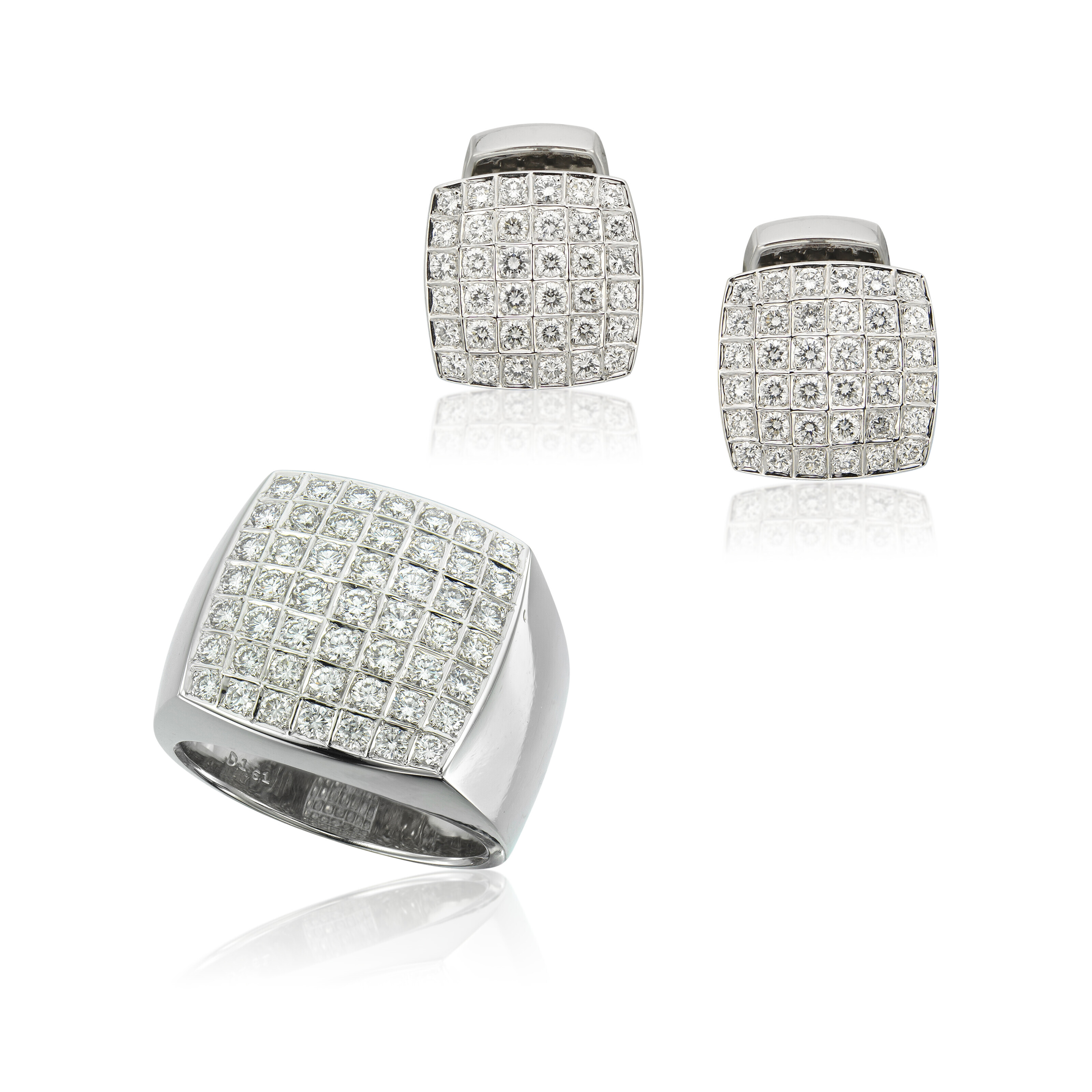NO RESERVE - DIAMOND CUFFLINK AND RING SET, | Christie’s