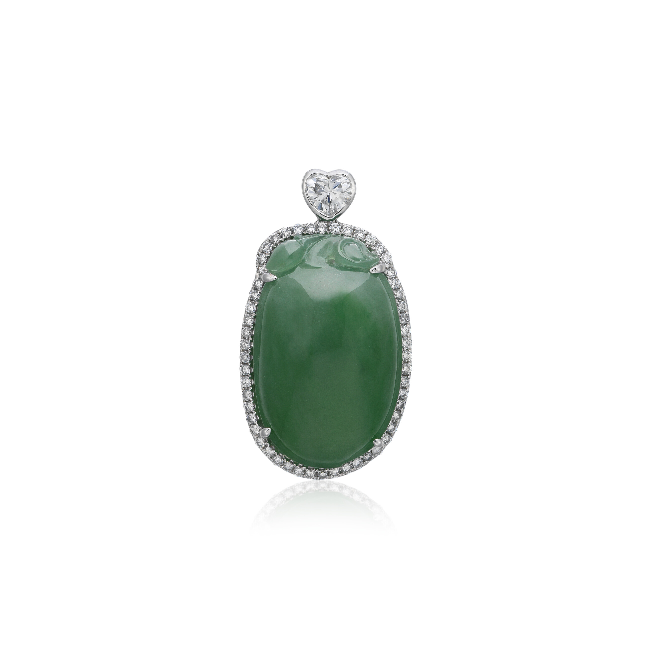 JADEITE AND DIAMOND PENDANT, | Christie’s