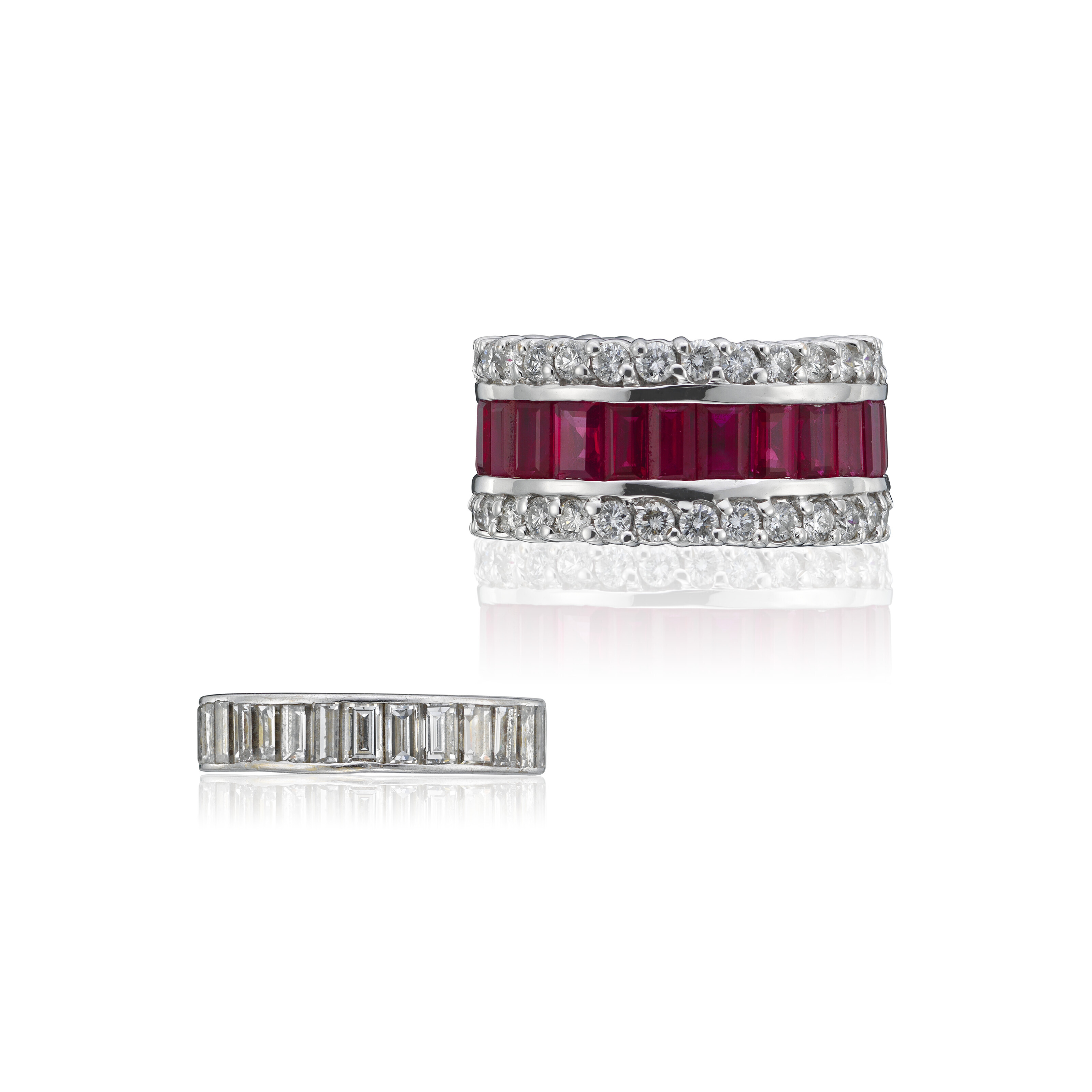 RUBY AND DIAMOND RING; TOGETHER WITH DIAMOND RING, | Christie’s