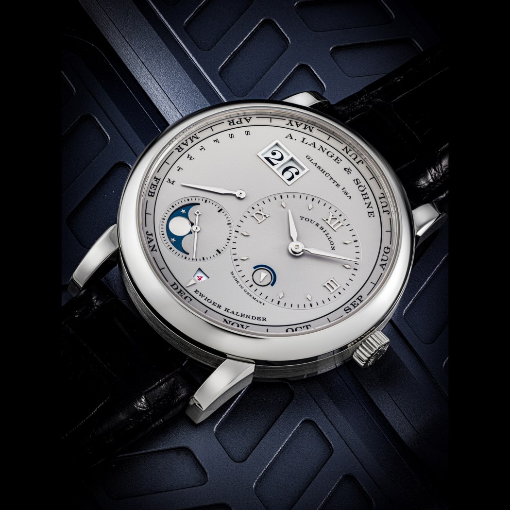 A. LANGE & SÖHNE. A RARE PLATINUM AUTOMATIC TOURBILLON PERPETUAL ...