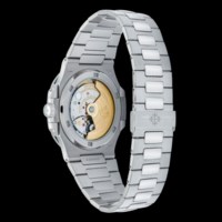 PATEK PHILIPPE. AN EXTREMELY RARE PLATINUM AUTOMATIC WRISTWATCH WITH SWEEP CENTRE SECONDS, DATE ...