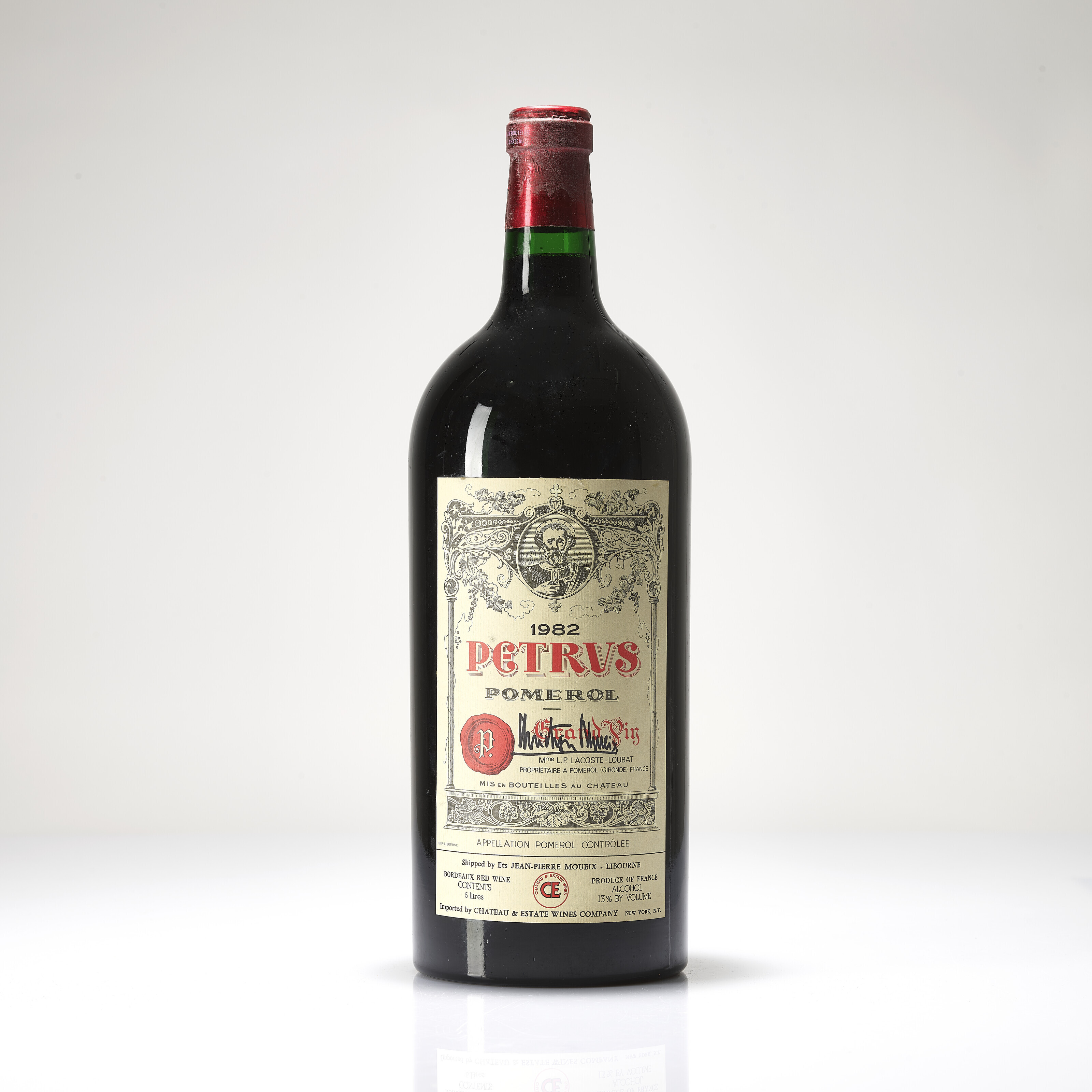 Petrus 1982, Pomerol, cru exceptionnelIn original wooden case. Corroded ...