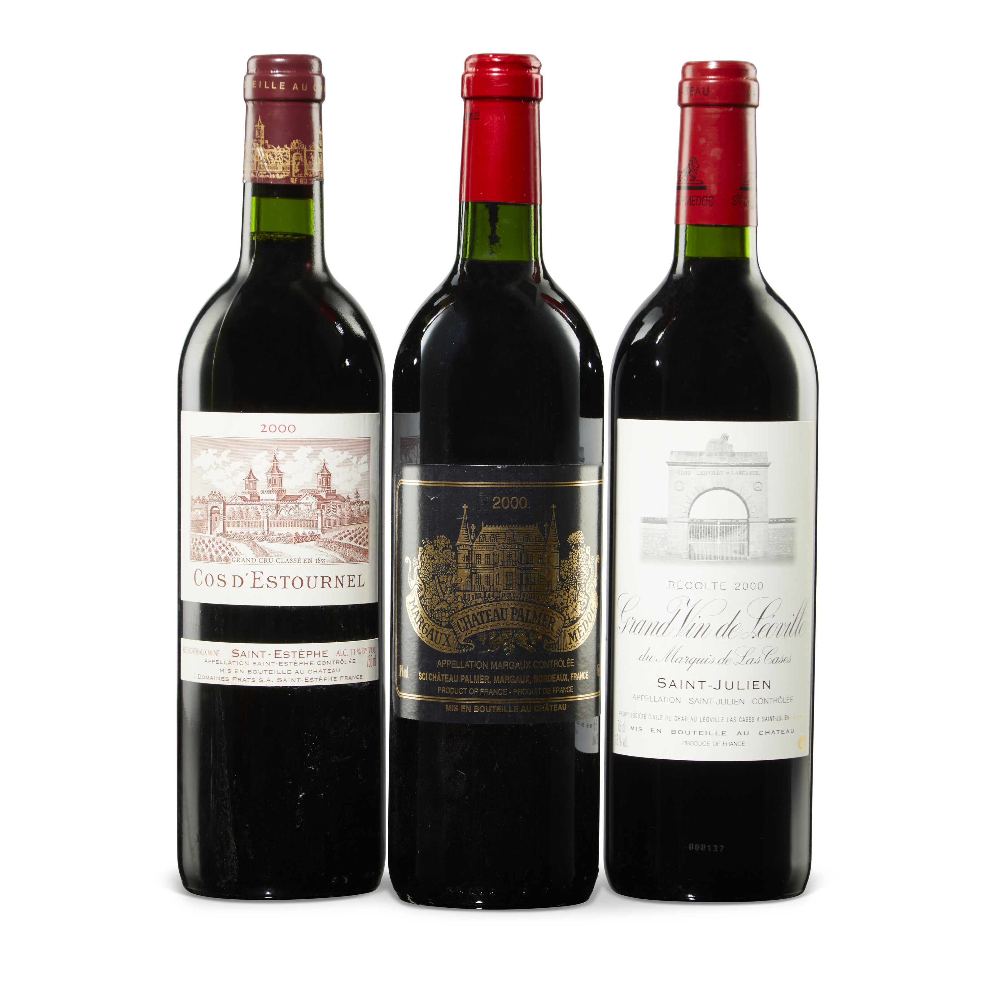Mixed Red Bordeaux 2000, Château Palmer 2000 (2)Chateau Cos d'Estournel ...