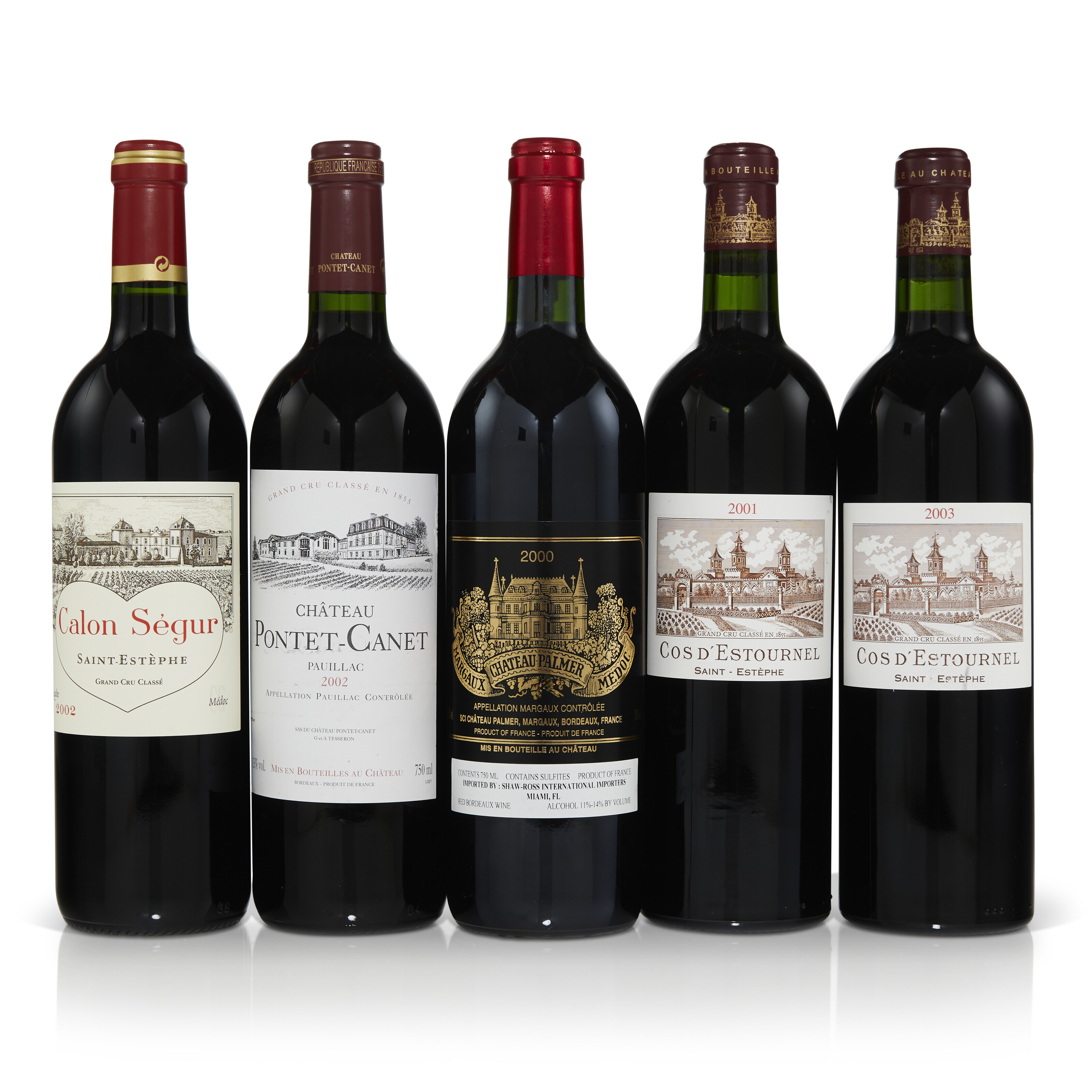 Mixed Red Bordeaux, Château Palmer 2000 (2)Château Cos d'Estournel2001 ...